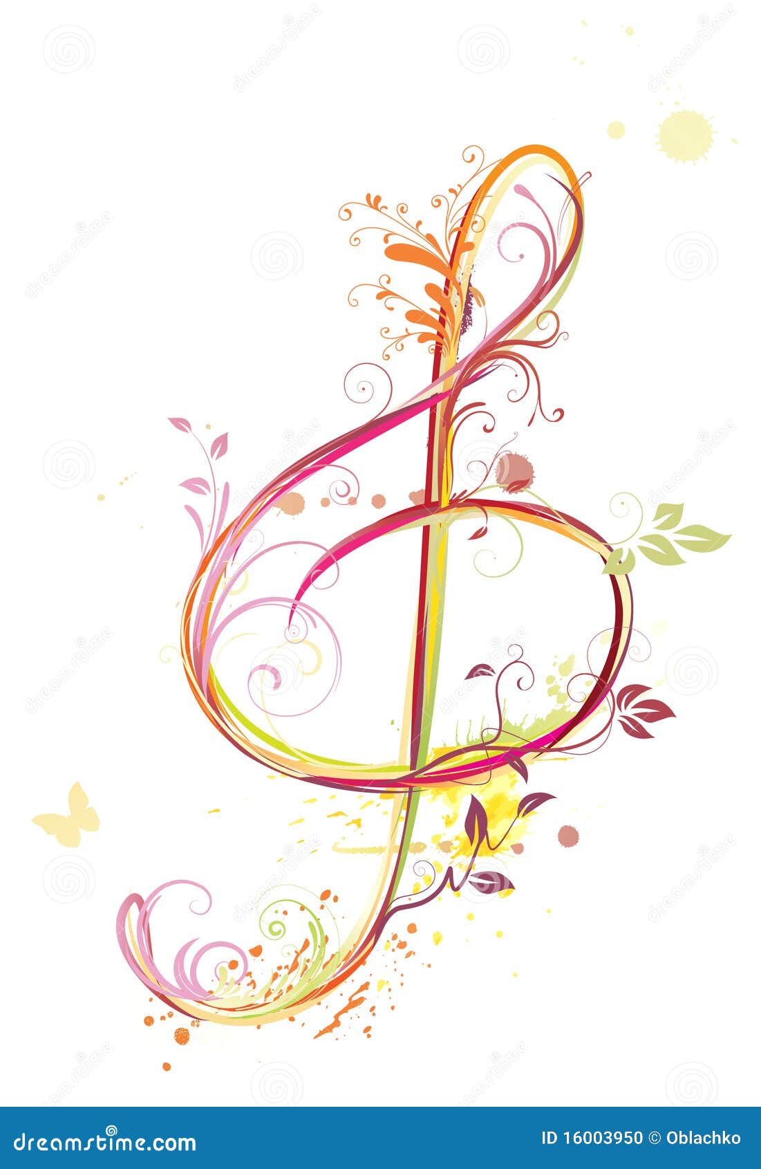Treble clef stock vector. Illustration of graphic, music - 16003950