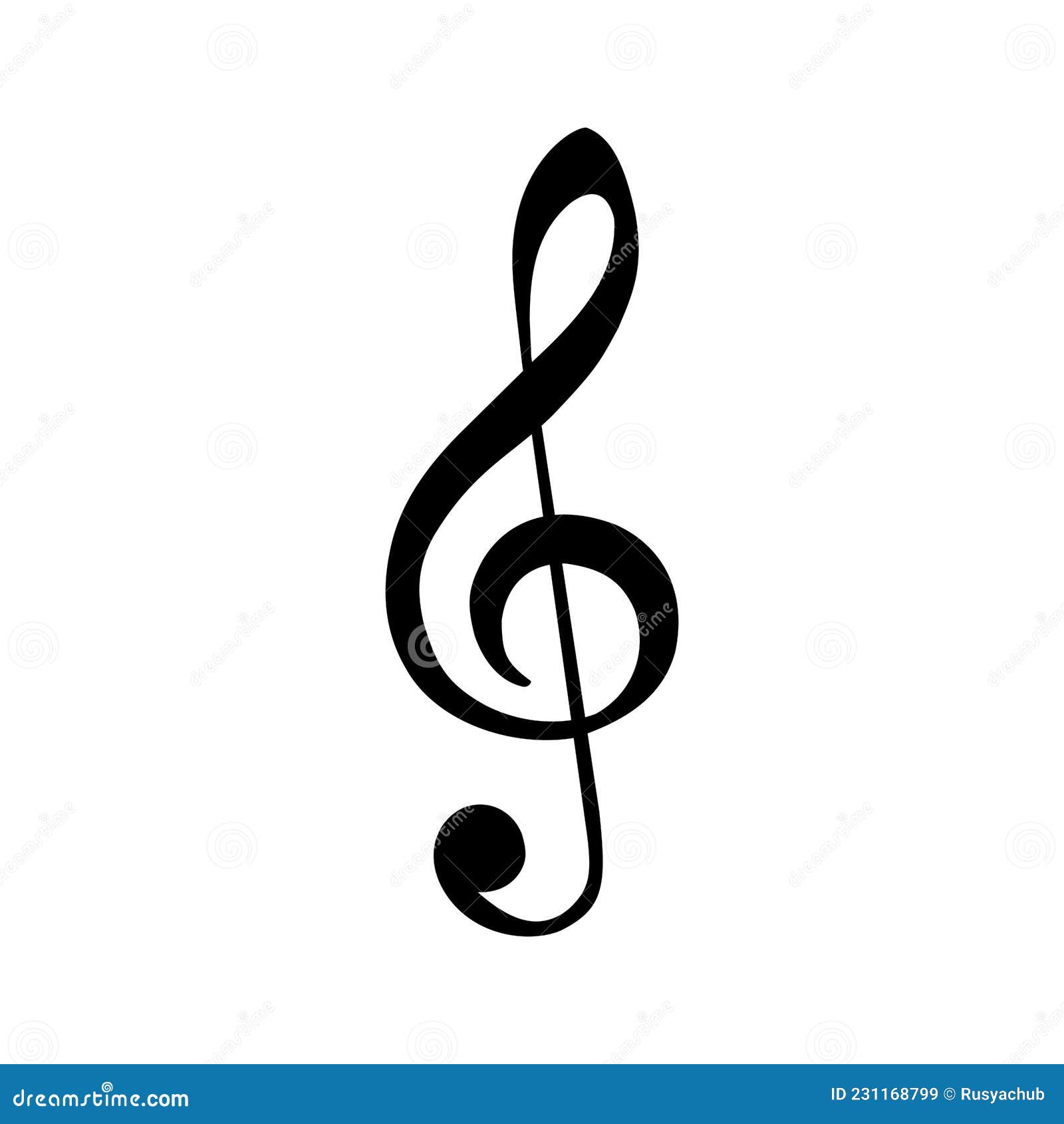 Treble Clef on a White Background. Symbol Template Stock Vector ...