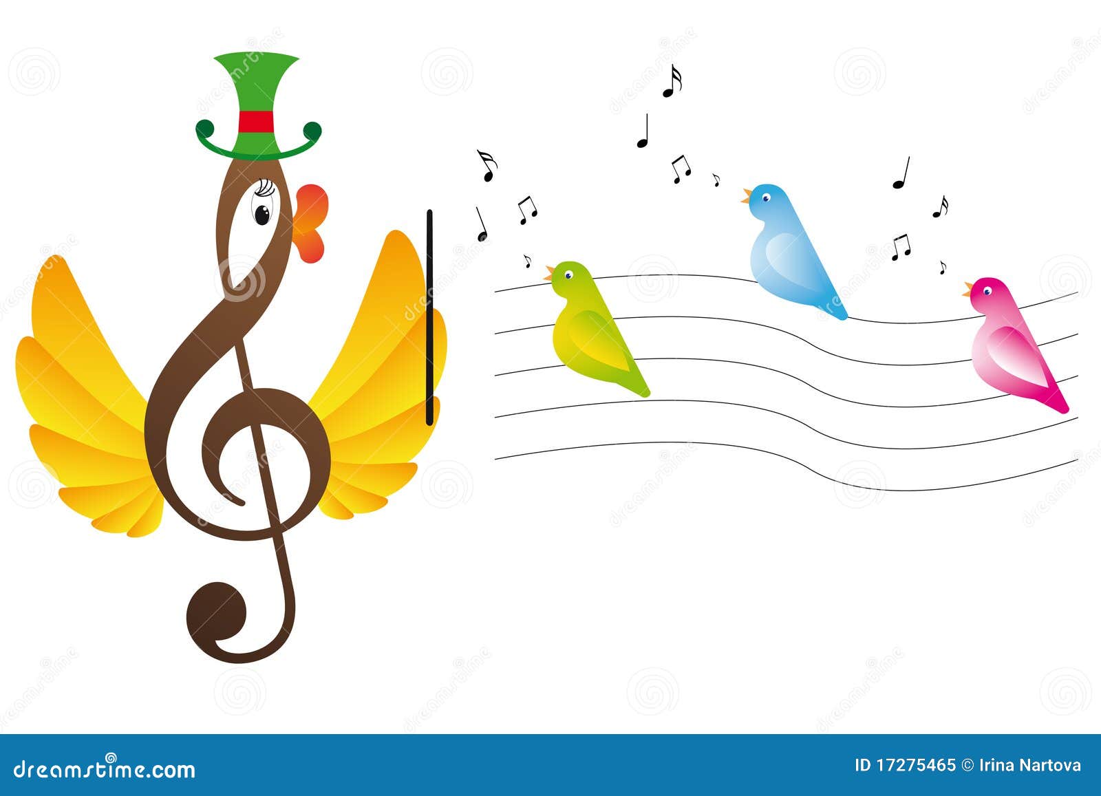 Treble clef is bird stock illustration. Illustration of classical ...