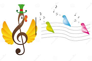 Treble clef is bird stock illustration. Illustration of classical ...