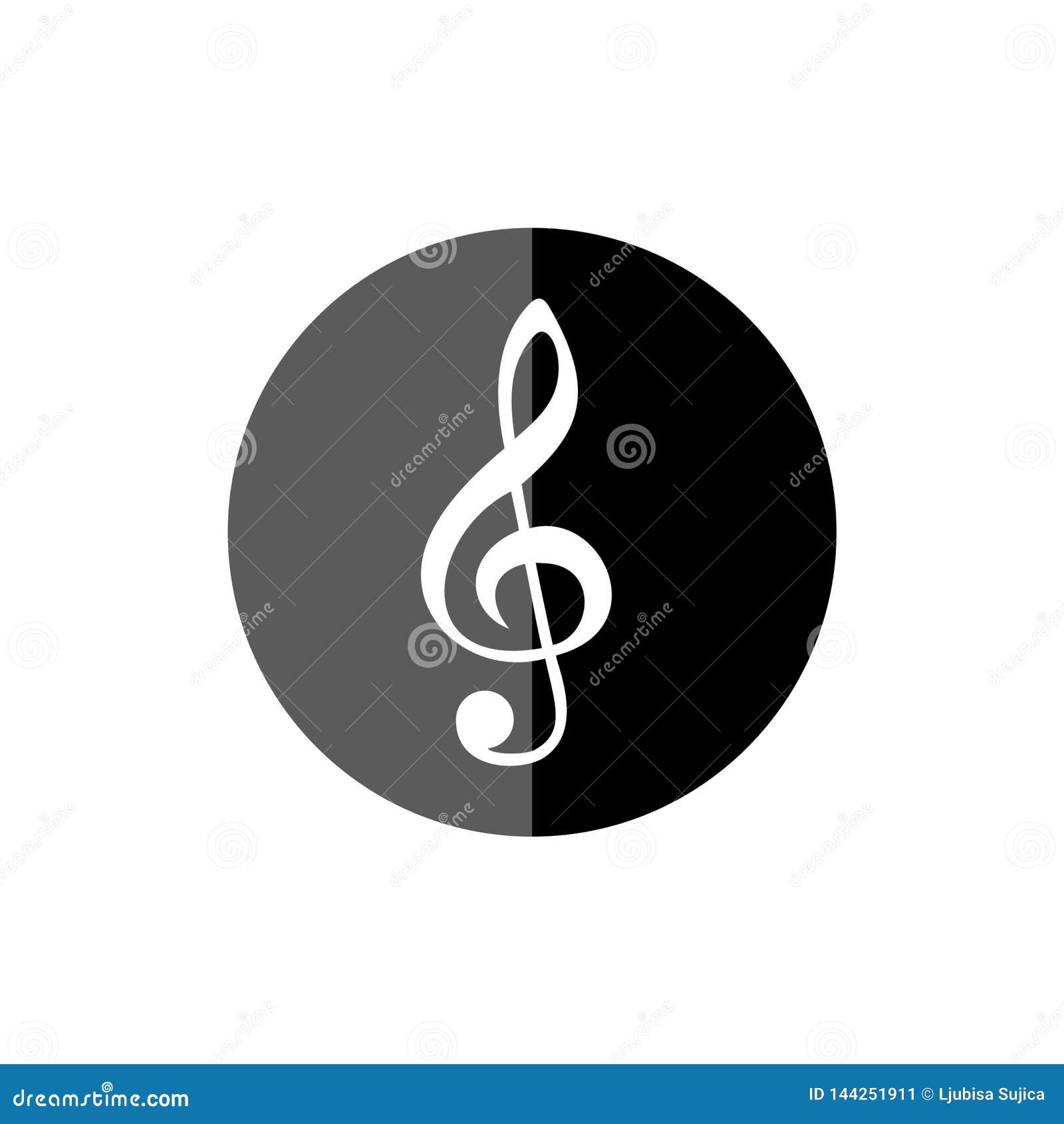 Treble Clef Black Button, Icon or Logo Stock Vector - Illustration of ...
