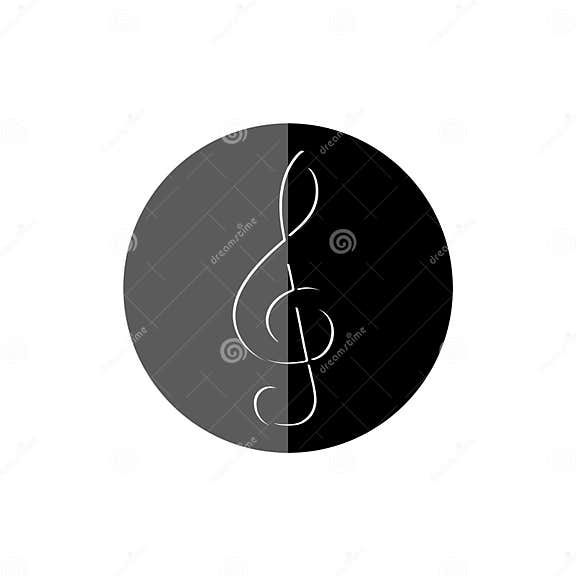 Treble Clef Black Button, Icon or Logo Stock Vector - Illustration of ...