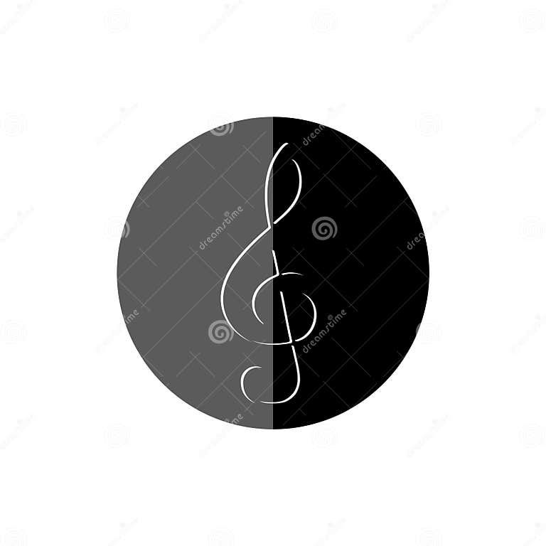 Treble Clef Black Button, Icon or Logo Stock Vector - Illustration of ...