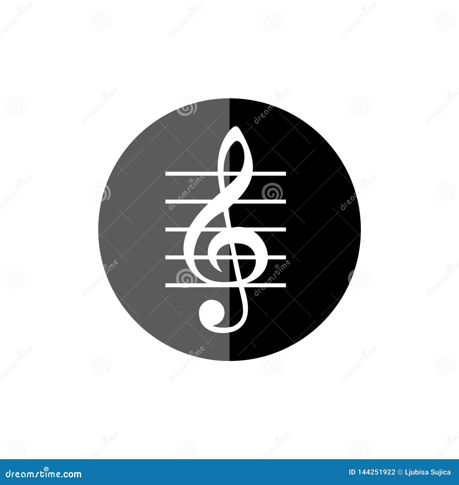 Treble Clef Black Button, Icon or Logo Stock Vector - Illustration of ...