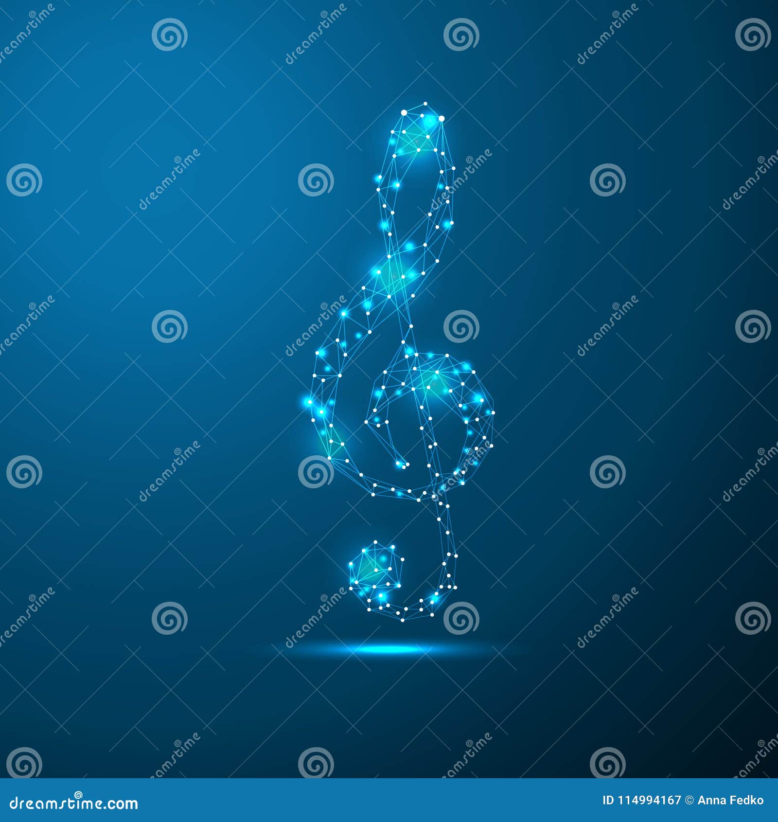 Treble Clef Connecting Dots and Lines. Thin Line Concept Stock Vector ...