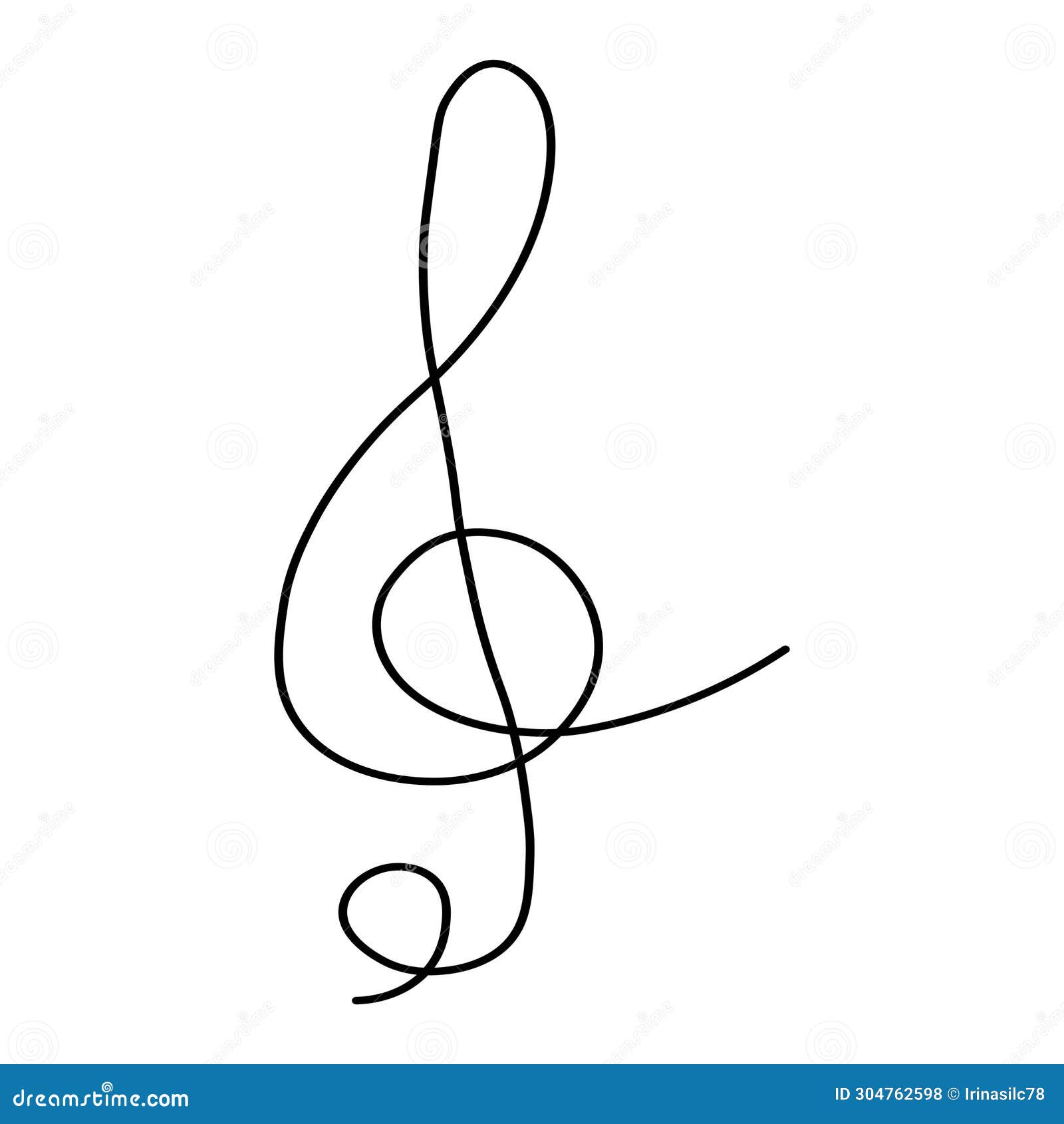 Treble Clef Continuous Line Drawing. Minimalist Logo Stock Vector ...