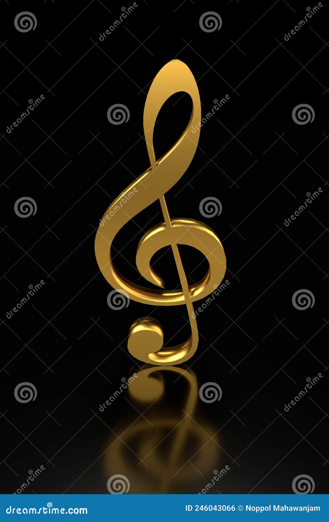 Treble clef. 3D rendering stock illustration. Illustration of note ...