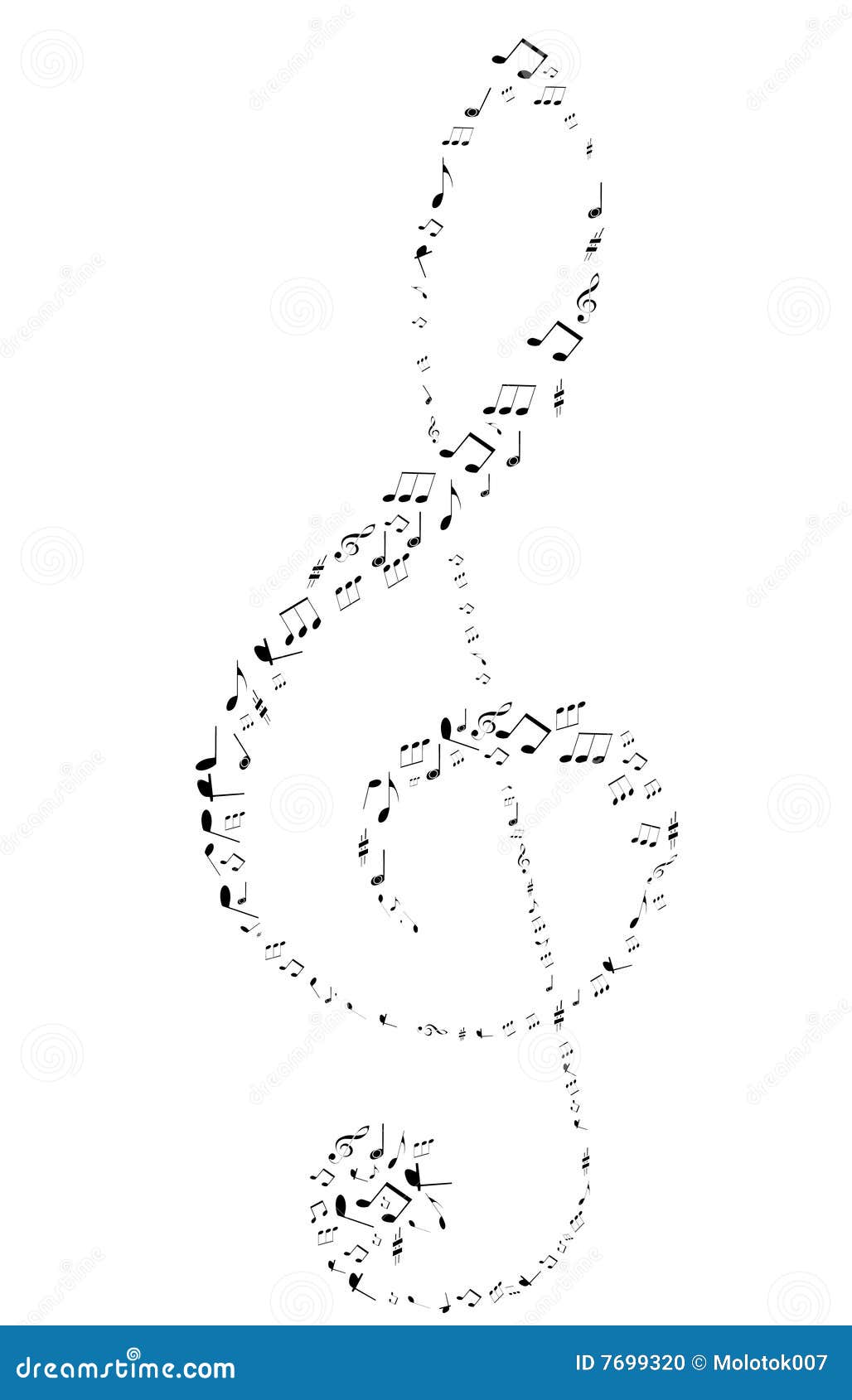 Treble Clef Design By Musical Notes Vector Illustration | CartoonDealer ...