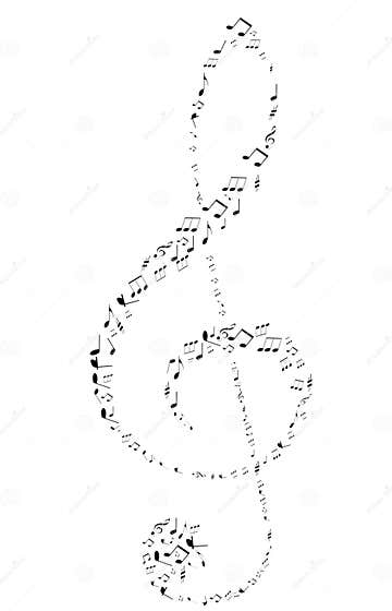 Treble Clef Design by Musical Notes Stock Vector - Illustration of ...