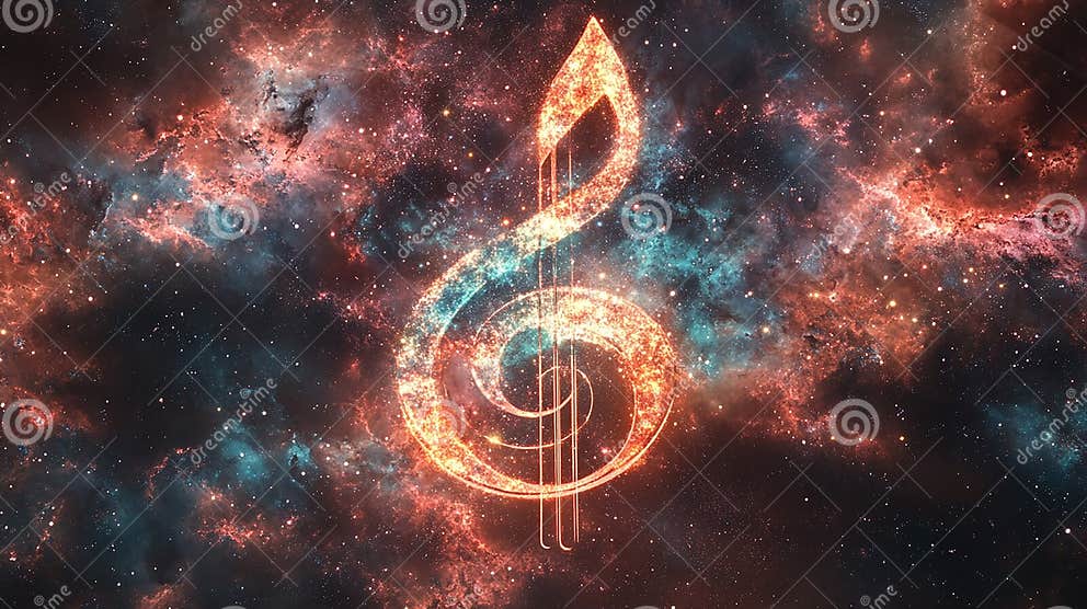 Treble Clef Galaxy Background Abstract Pattern Cg Motion Loop Stock ...