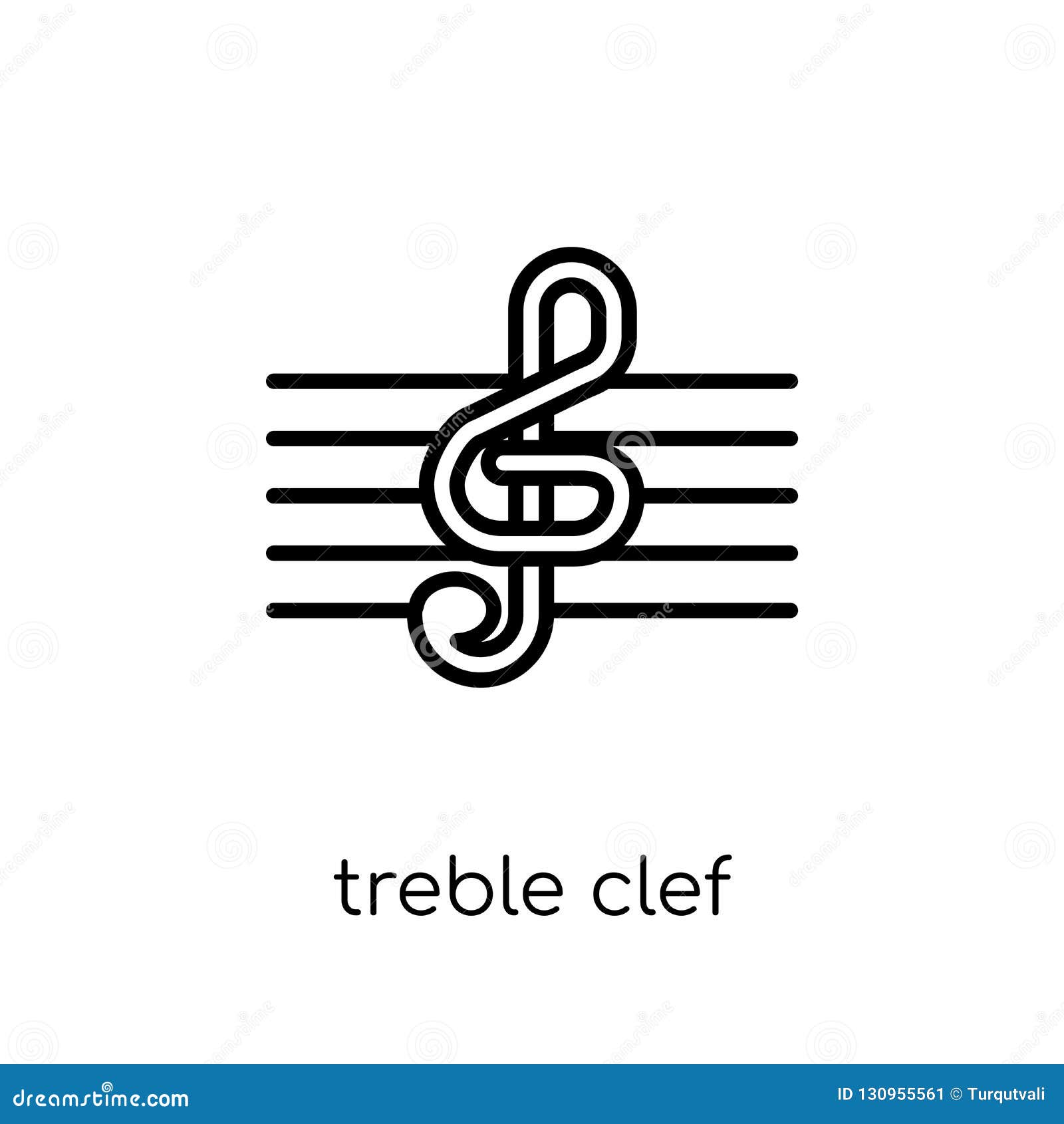 Treble Clef Icon from Collection. Stock Vector - Illustration of ...