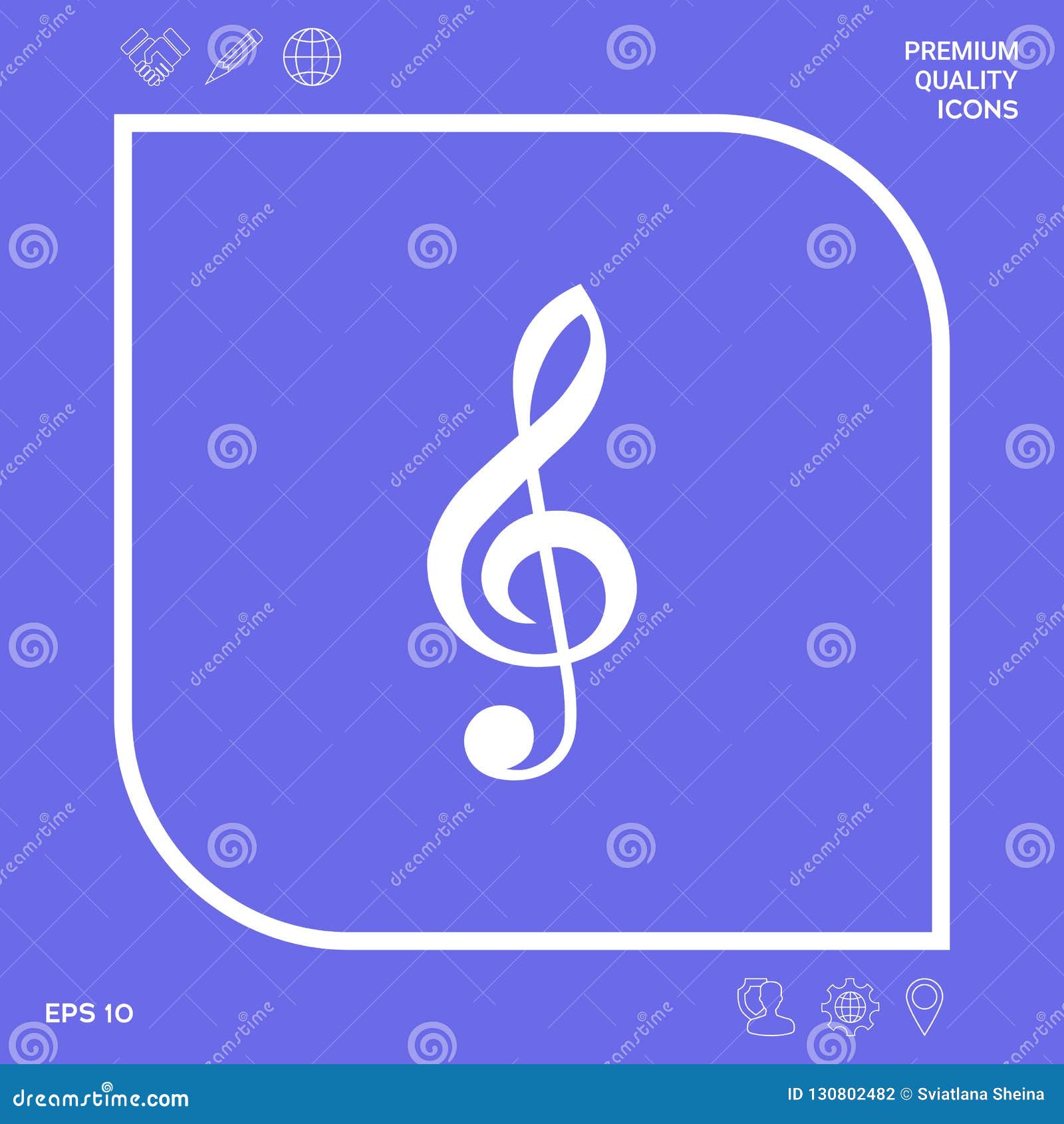 Treble Clef Icon. Graphic Elements for Your Design Stock Vector ...