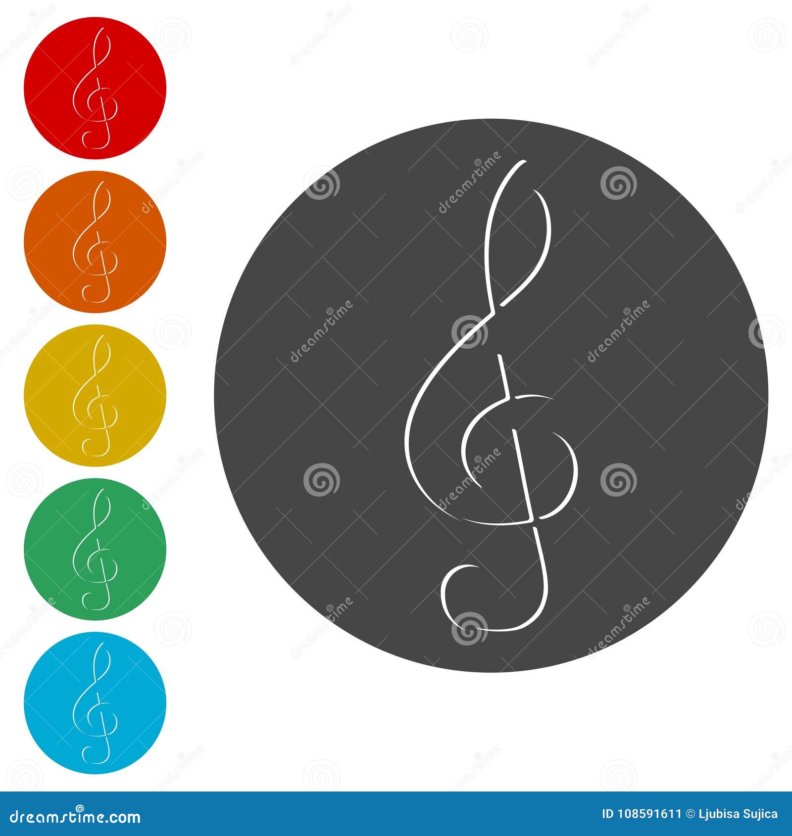 Treble Clef Icon, Musical Key Stock Vector - Illustration of conduct ...