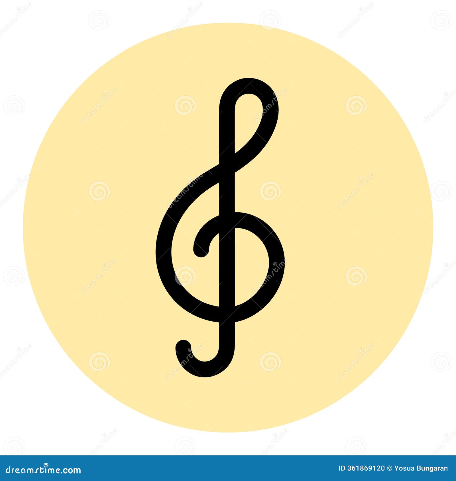 Treble Clef Icon Musical Notation in Flat Line Color Style Stock Vector ...