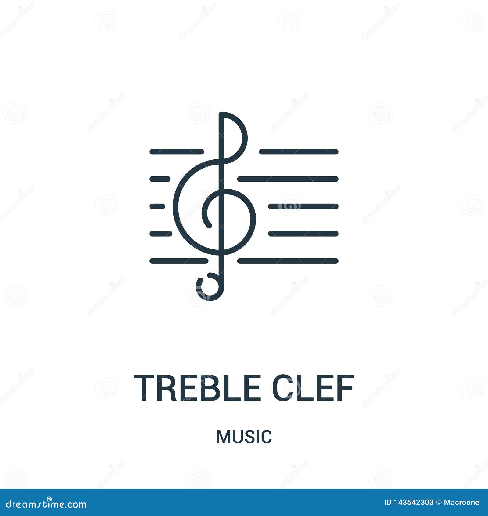 Treble Clef Icon Vector from Music Collection. Thin Line Treble Clef ...