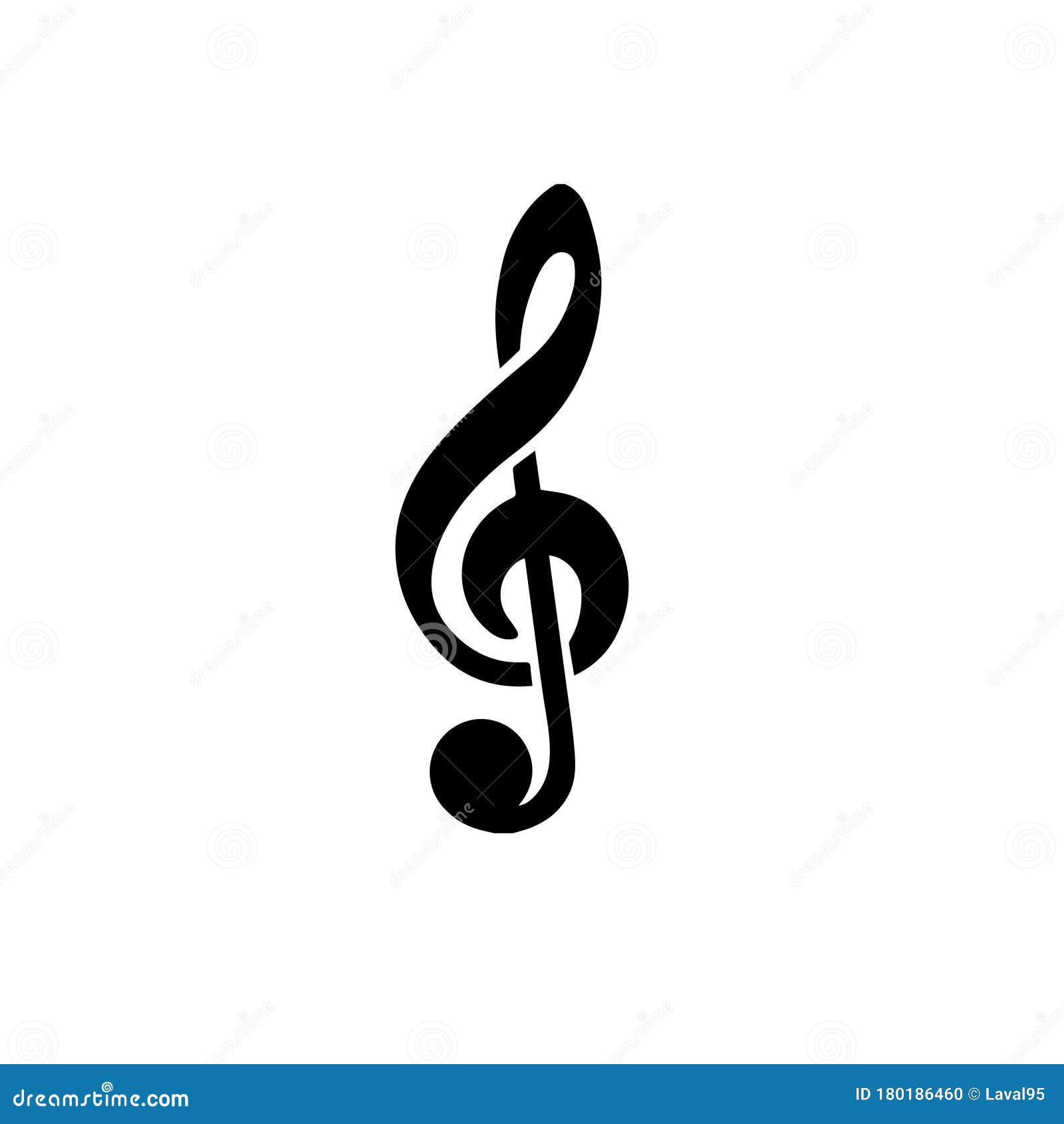 Treble Clef Icon on a White Background, Music Symbol, Vector Stock ...