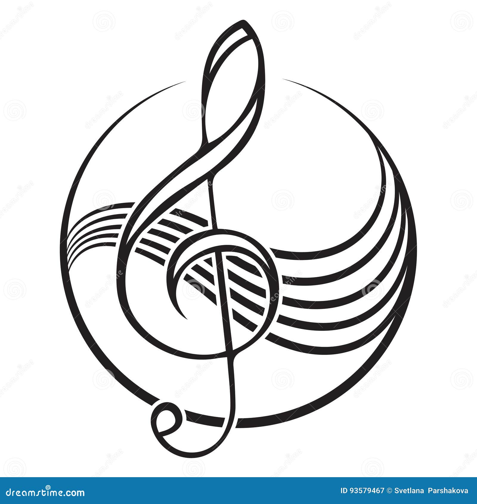 Treble Clef Logo Vector. Eps 10 | CartoonDealer.com #92243129