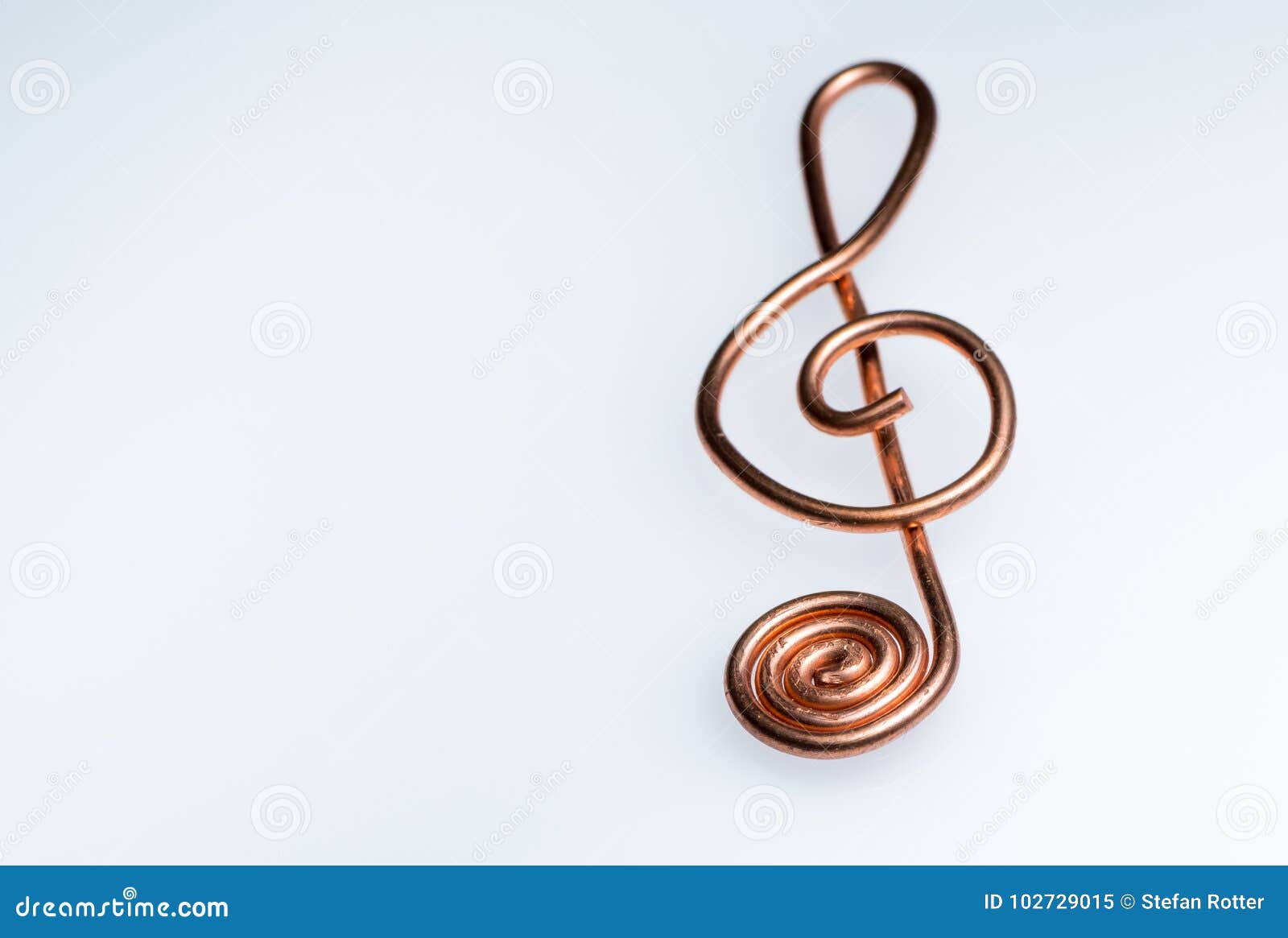 A Treble Clef Made of Bent Copper Wire Stock Image - Image of quarter ...