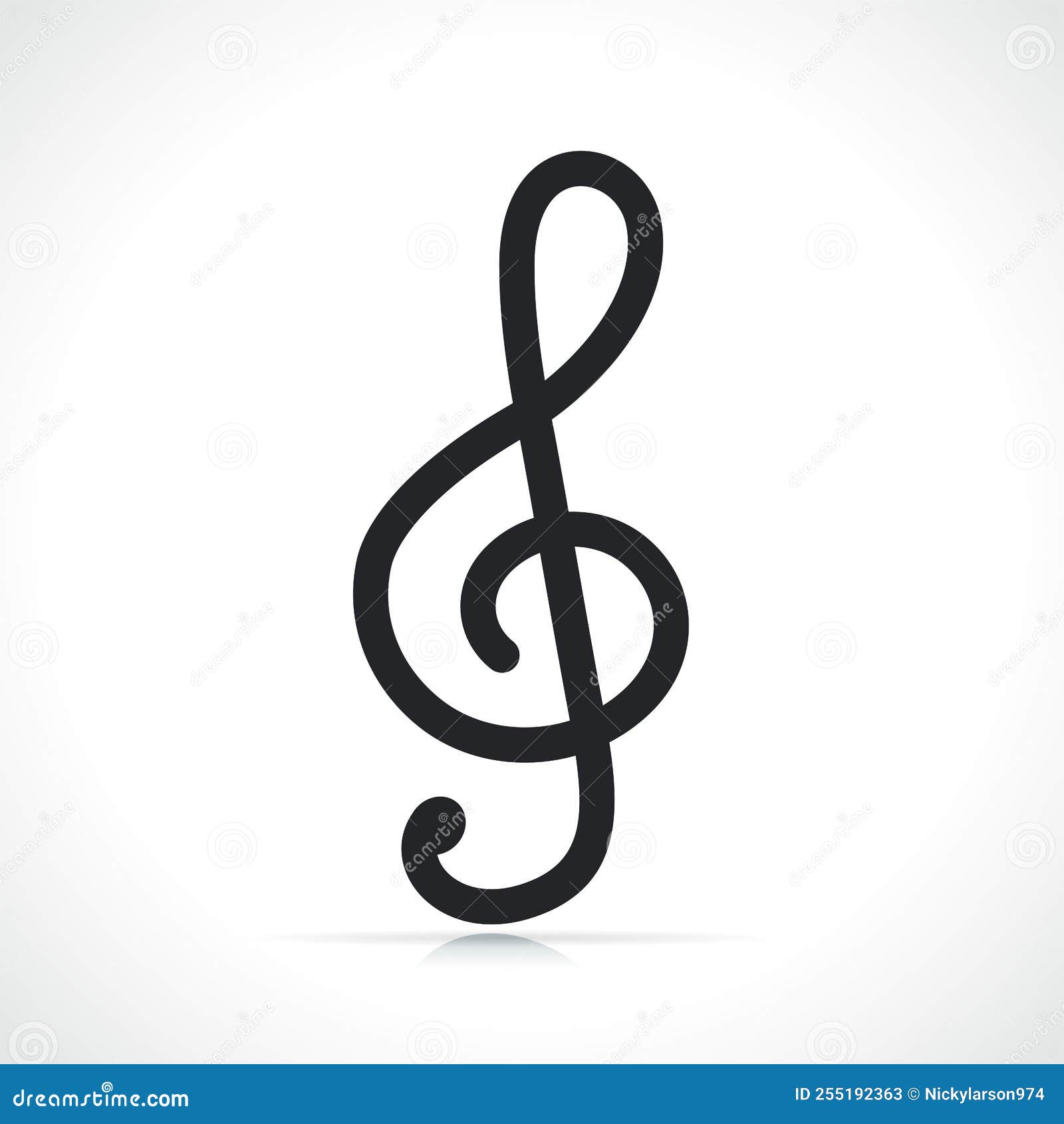 Treble clef or music icon stock vector. Illustration of symbol - 255192363