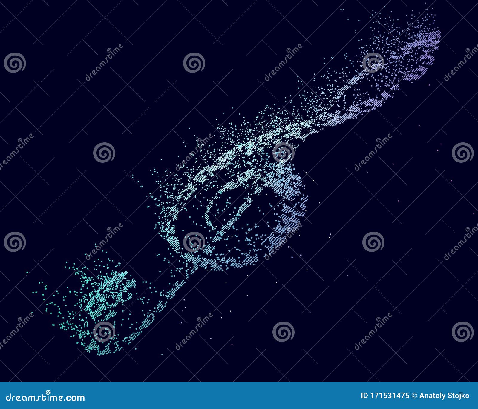 Treble Clef. Music Key Shape Concept from Flow Color Dots. Design ...