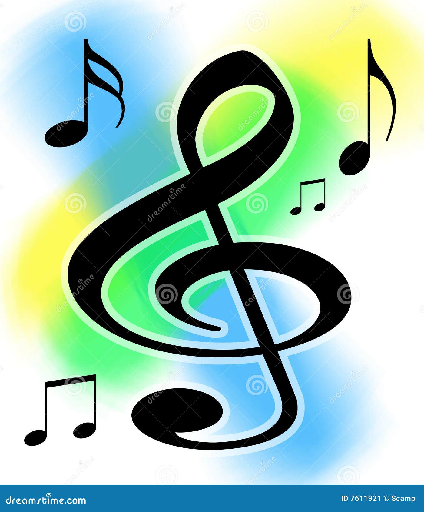 Treble Clef Music Notes Illustration Royalty-Free Stock Photo ...