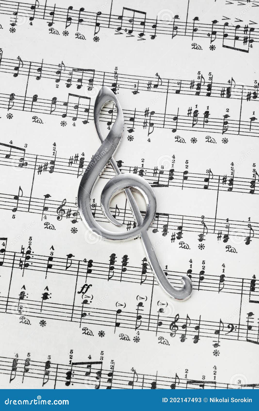 Treble Clef on Music Sheet - Musical Background Stock Image - Image of ...