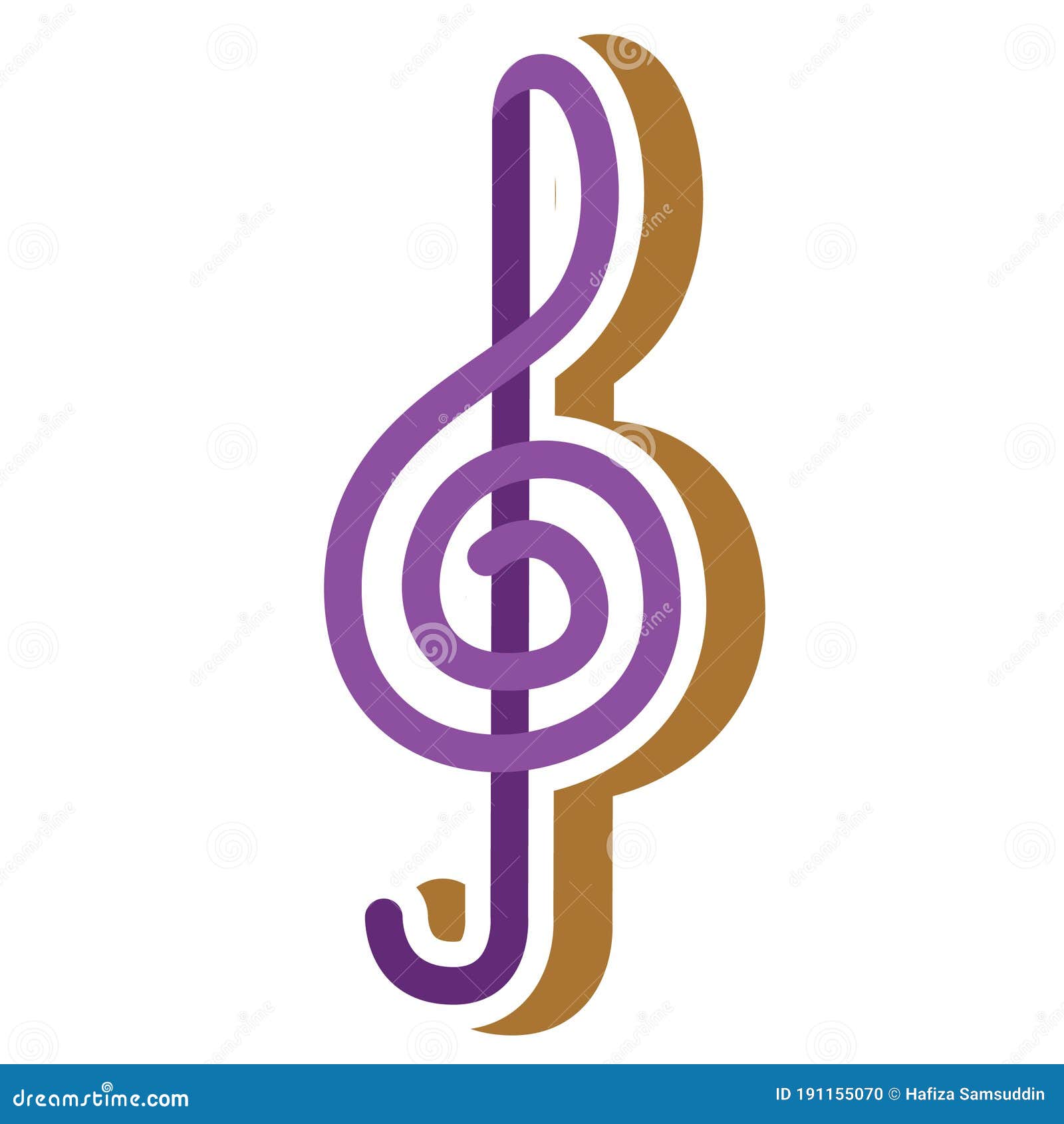 Treble Clef Note. Vector Illustration Decorative Design Stock Vector ...