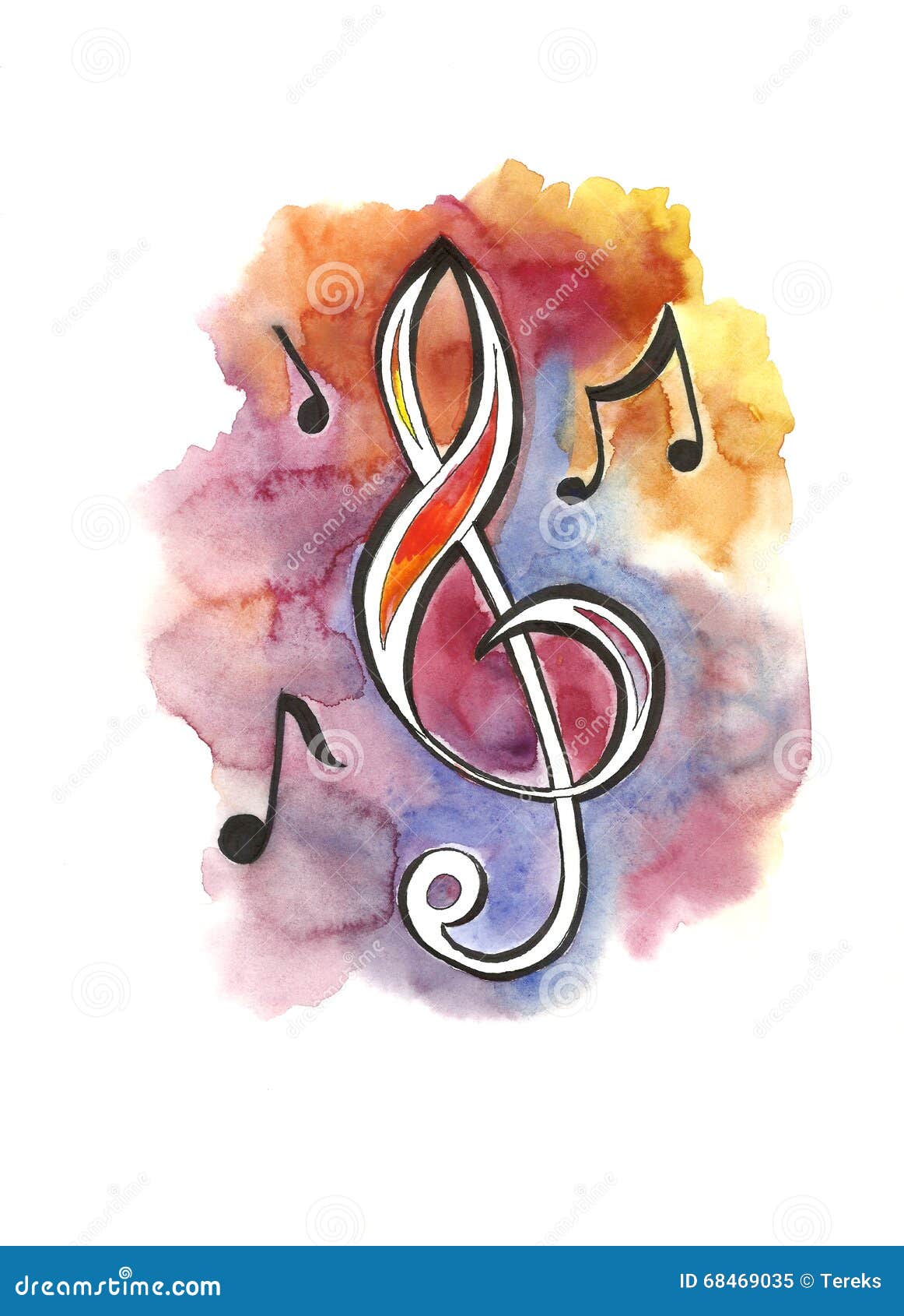 Treble clef stock illustration. Illustration of abstract - 68469035