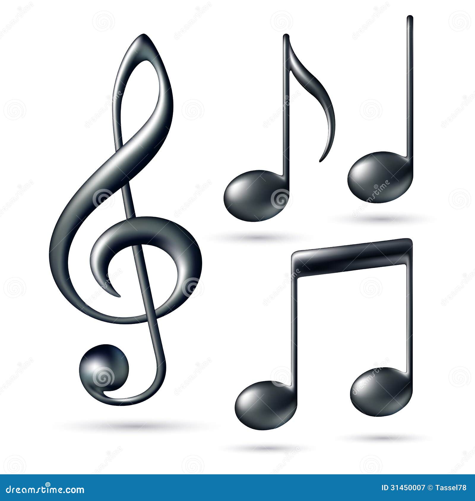 Treble Clef With Notes Cartoon Vector | CartoonDealer.com #31450007