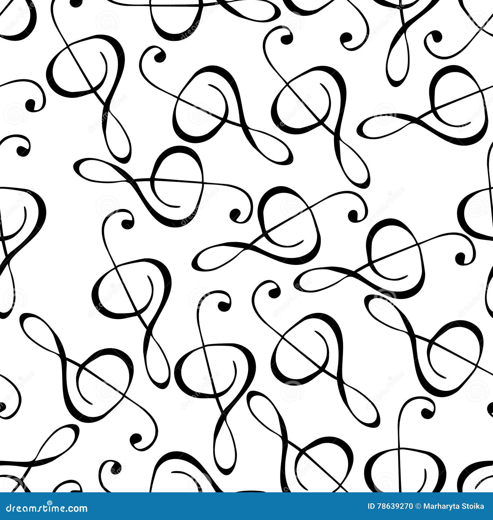 Treble Clef Seamless Pattern Background. Musical Notes Vector. Music ...