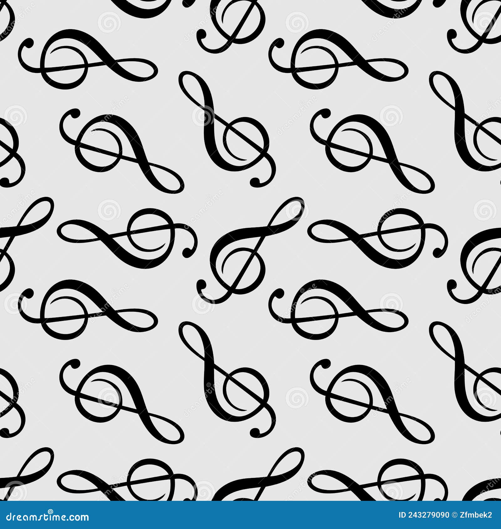 Treble Clef Seamless Pattern. Flat Style Vector Stock Vector ...
