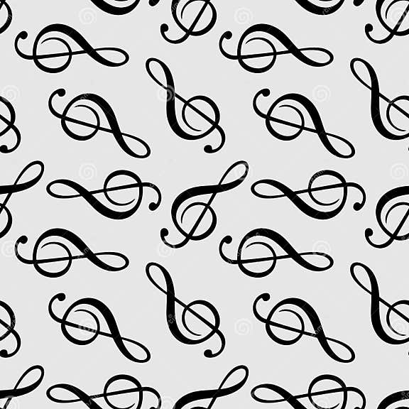 Treble Clef Seamless Pattern. Flat Style Vector Stock Vector ...