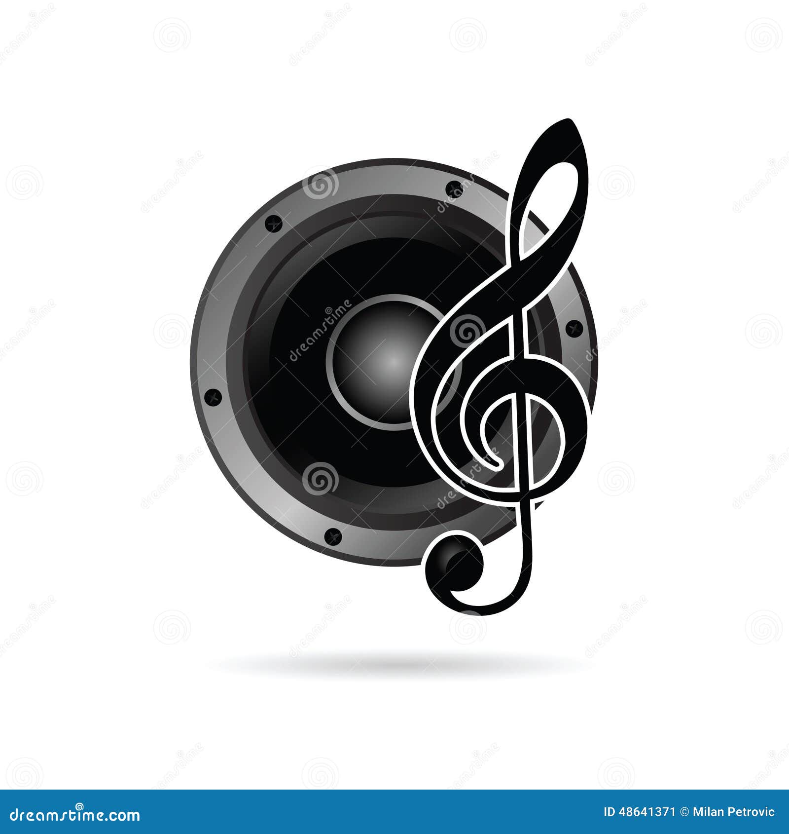 Treble Clef with Speaker Icon Vector Stock Vector - Illustration of ...