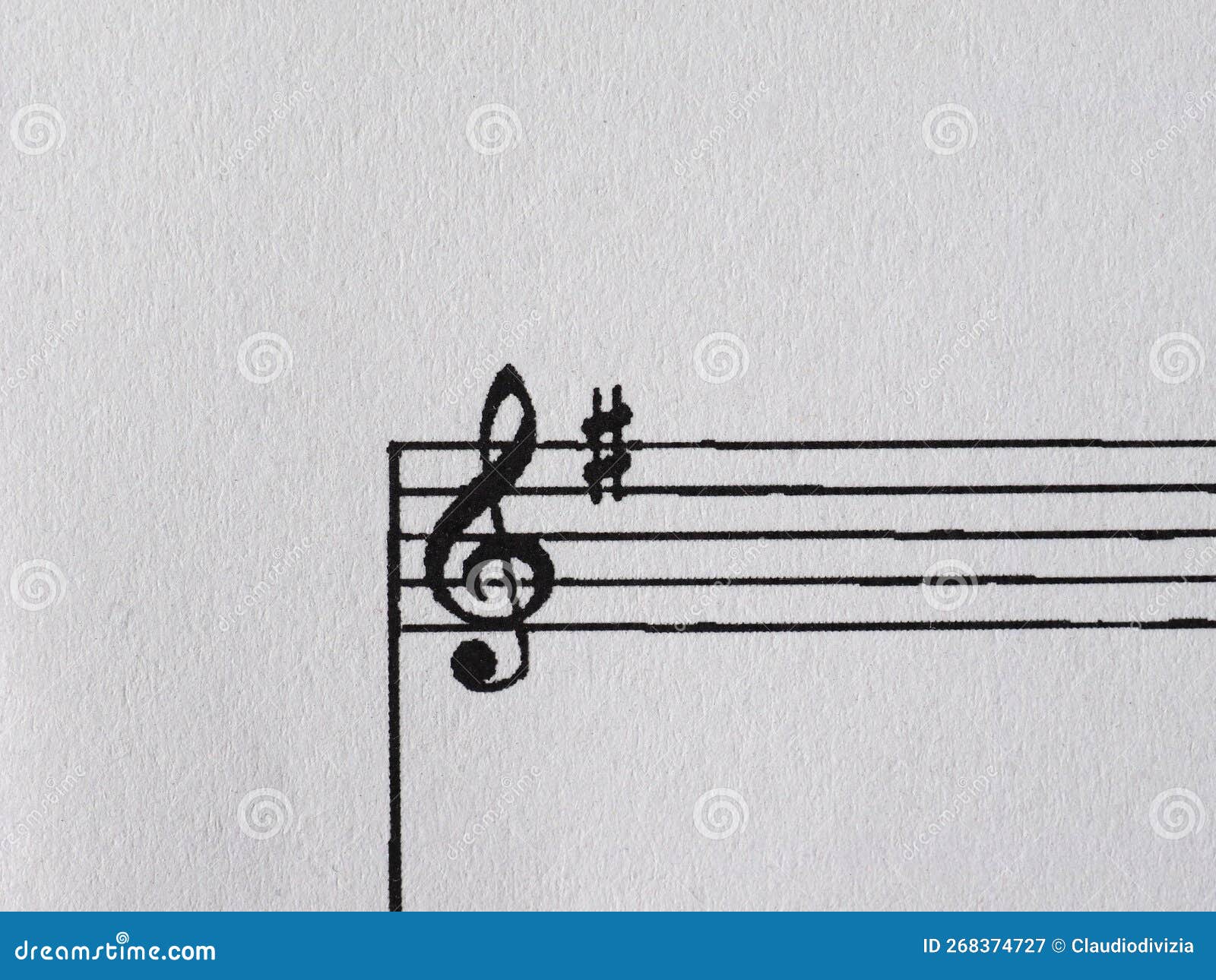 Treble clef on staff stock image. Image of treble, time - 268374727