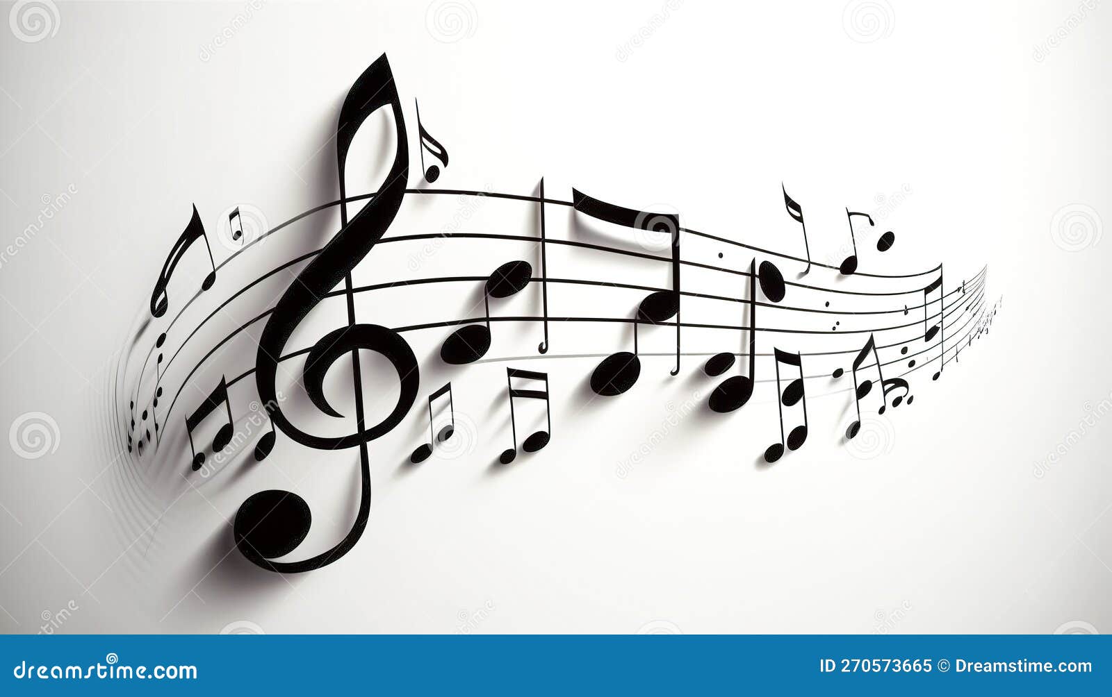 Treble Clef Stave and Notes, Generative AI. Stock Illustration ...