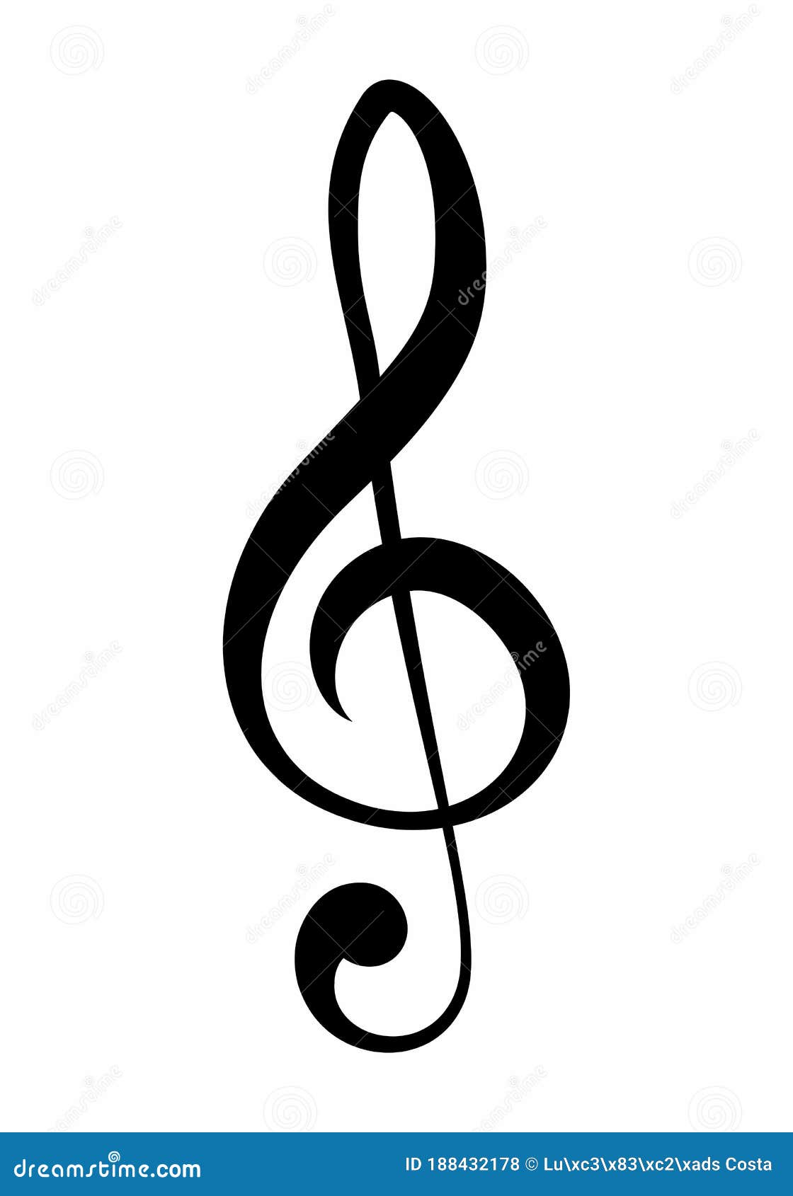 Treble clef symbol stock illustration. Illustration of curve - 188432178