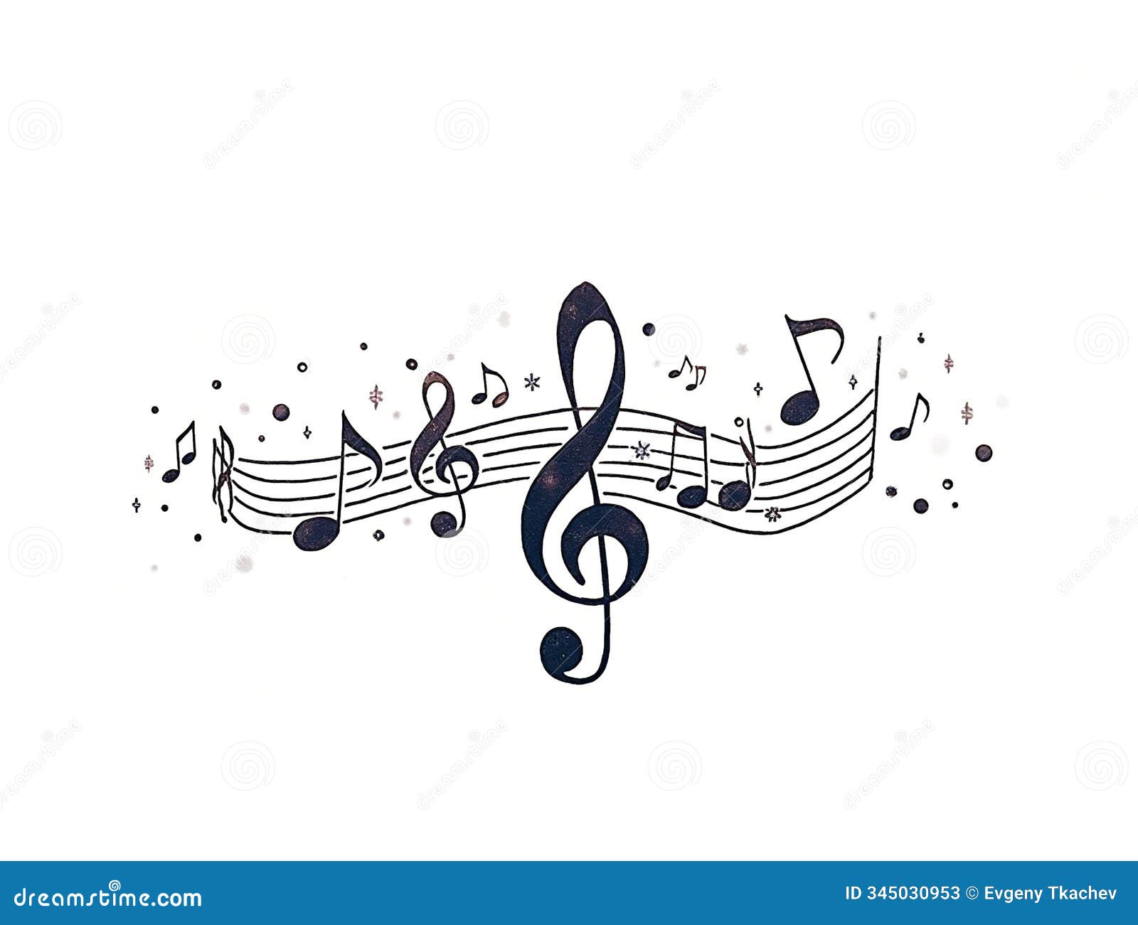 Treble Clef is a Symbol of Music - Flying Fluttering Trails Notes ...