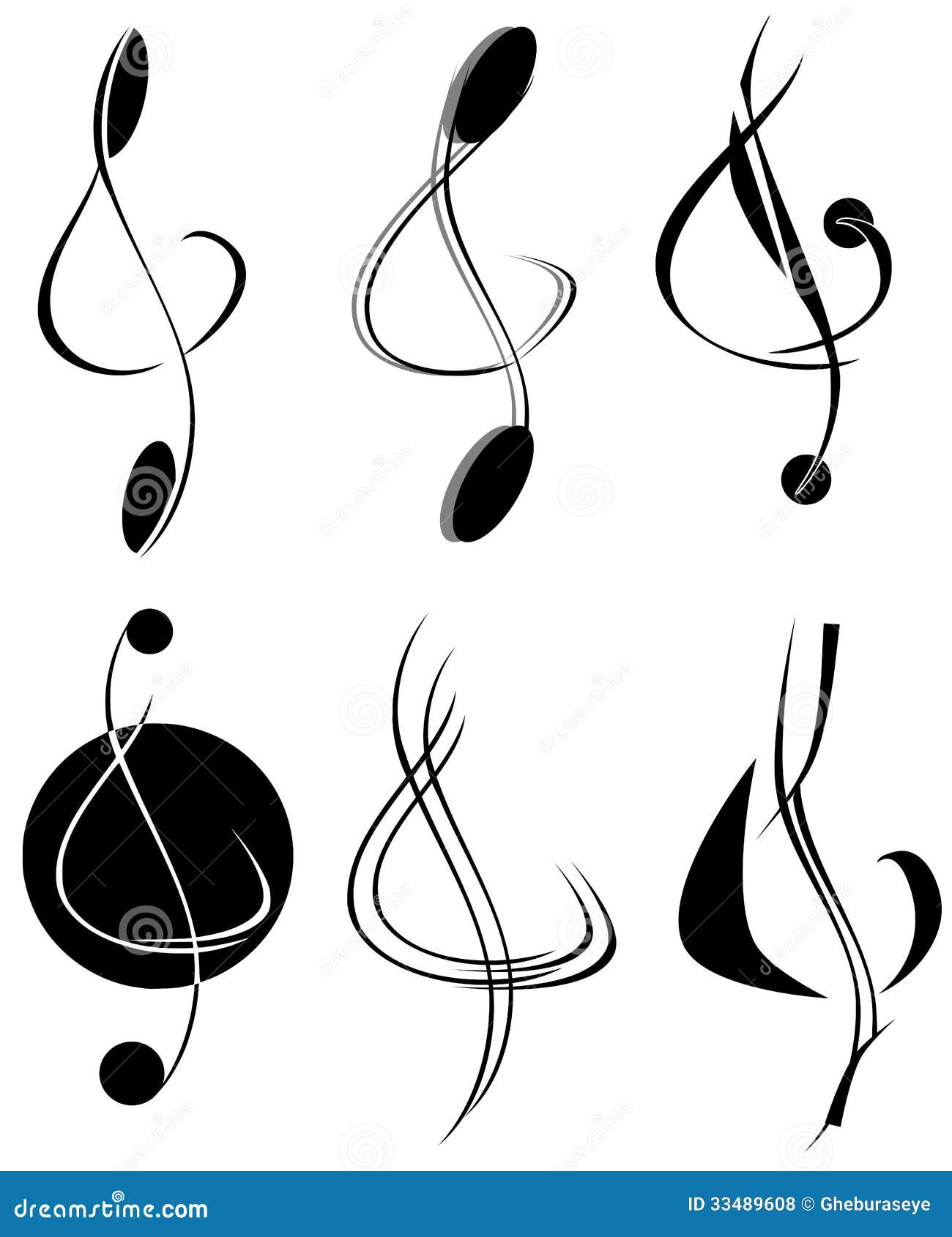 Treble clef tattoo stock vector. Illustration of colorful - 33489608