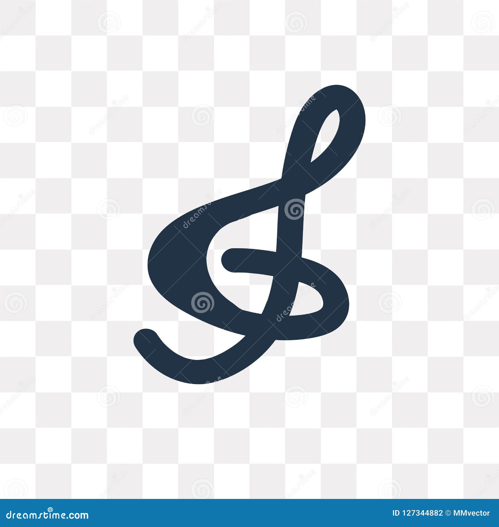 Treble Clef Vector Icon Isolated On Transparent Background, Treble Clef ...