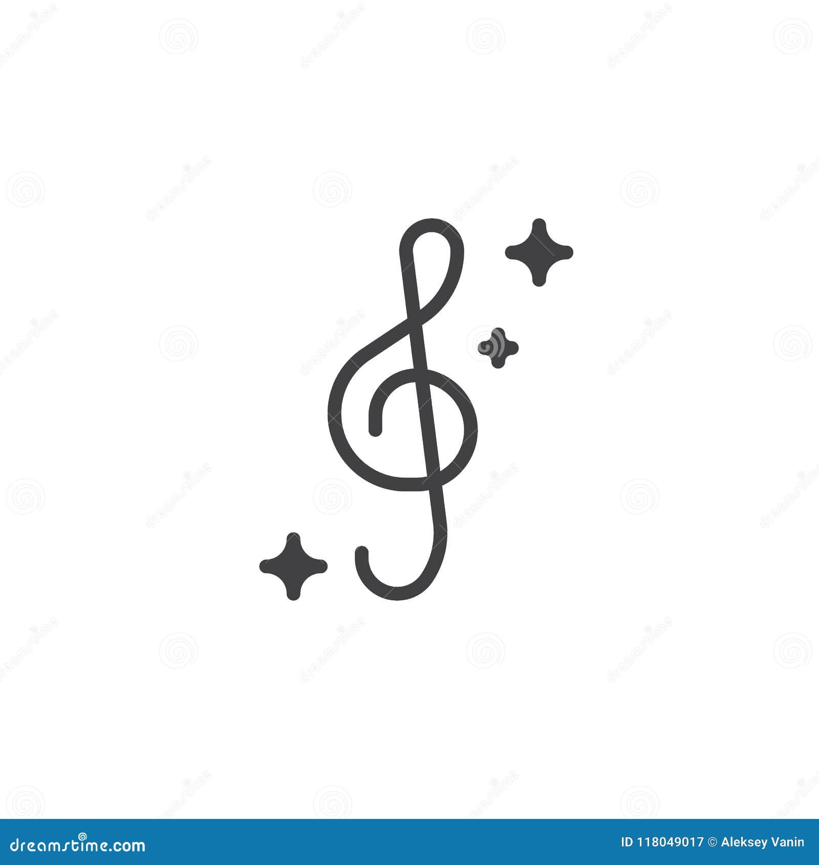 Treble Clef vector icon stock vector. Illustration of flat - 118049017
