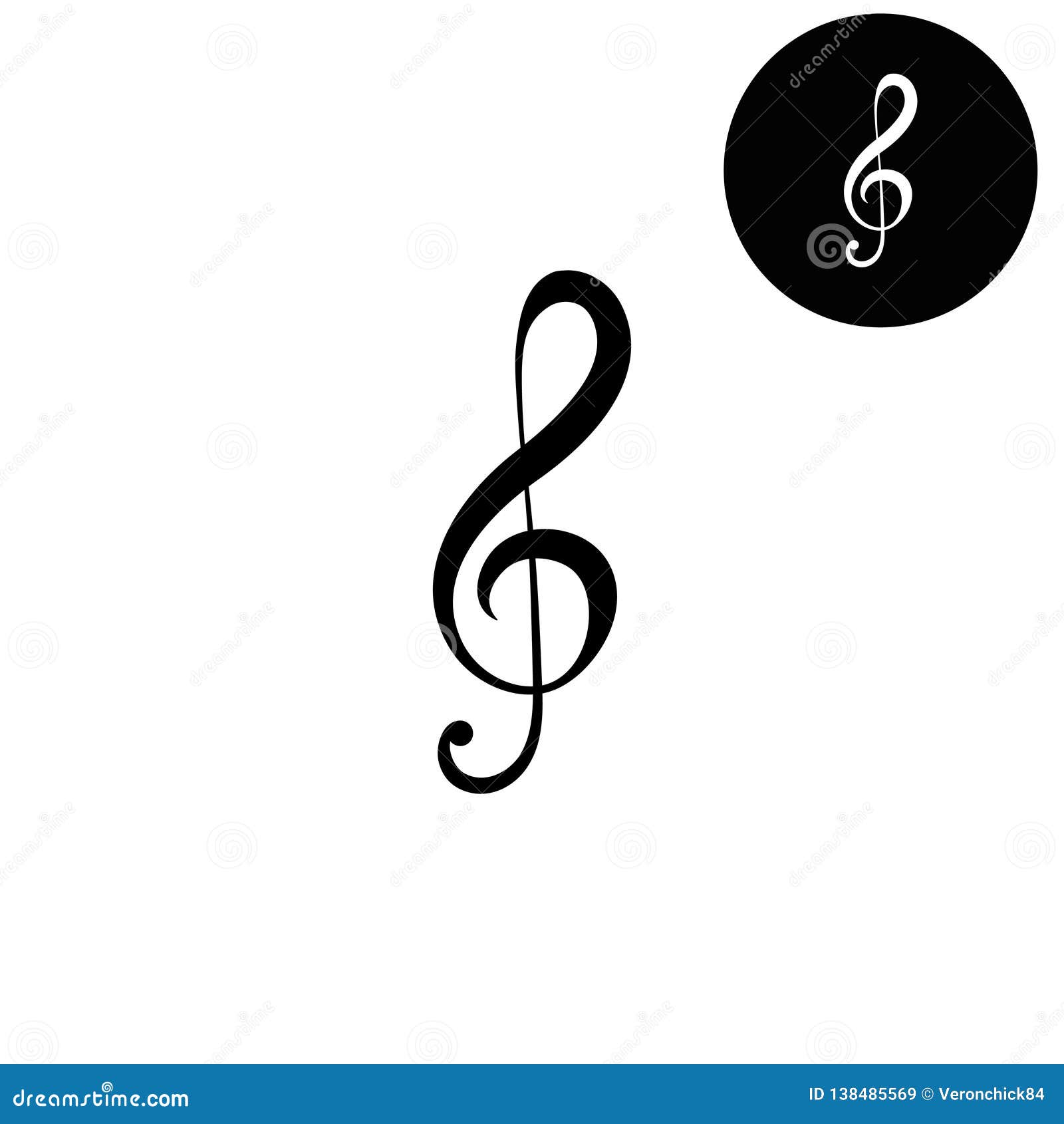 Treble Clef - White Vector Icon Stock Vector - Illustration of ...