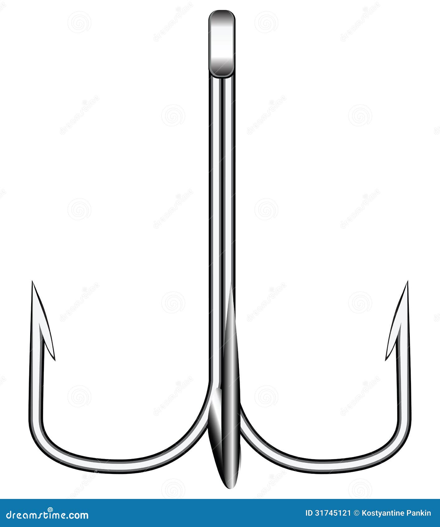 Treble hook for fishing stock vector. Illustration of white - 31745121