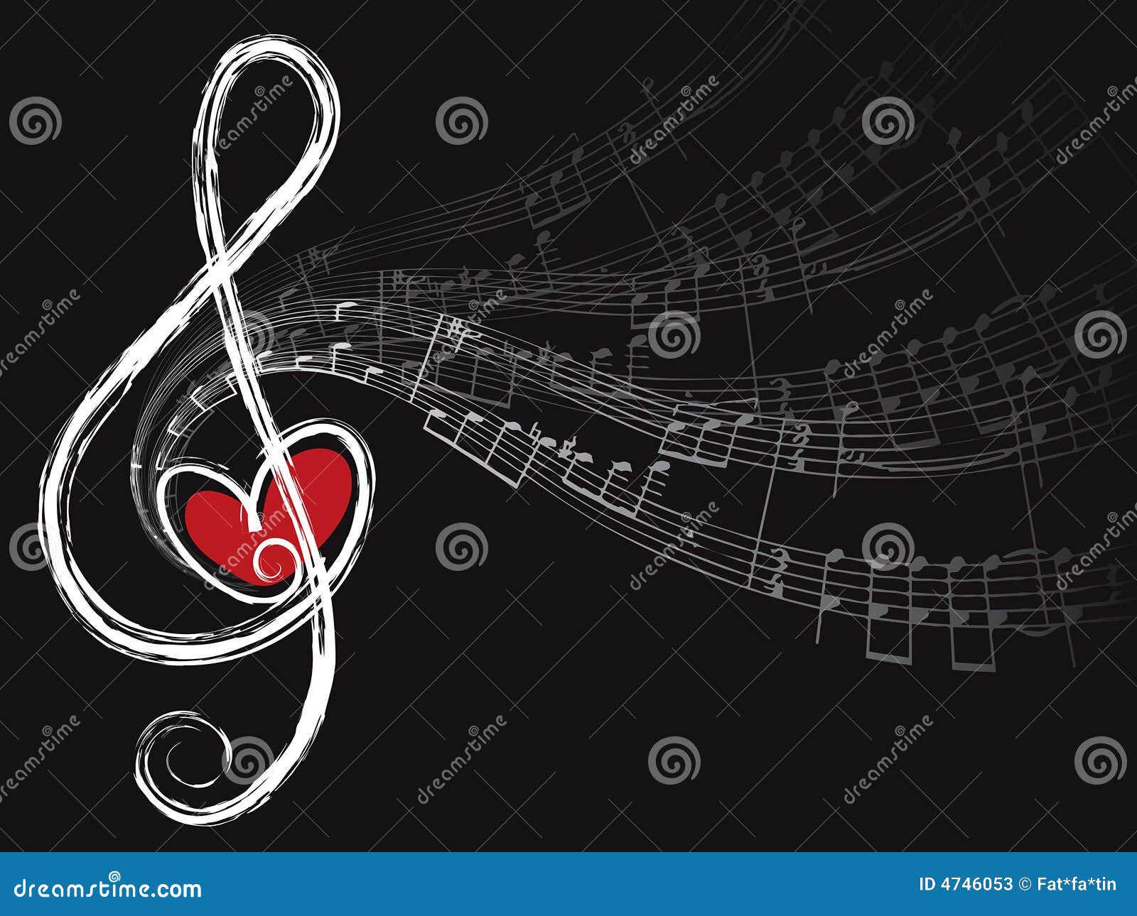 Treble Love and Music Notes Stock Vector - Illustration of graphic ...