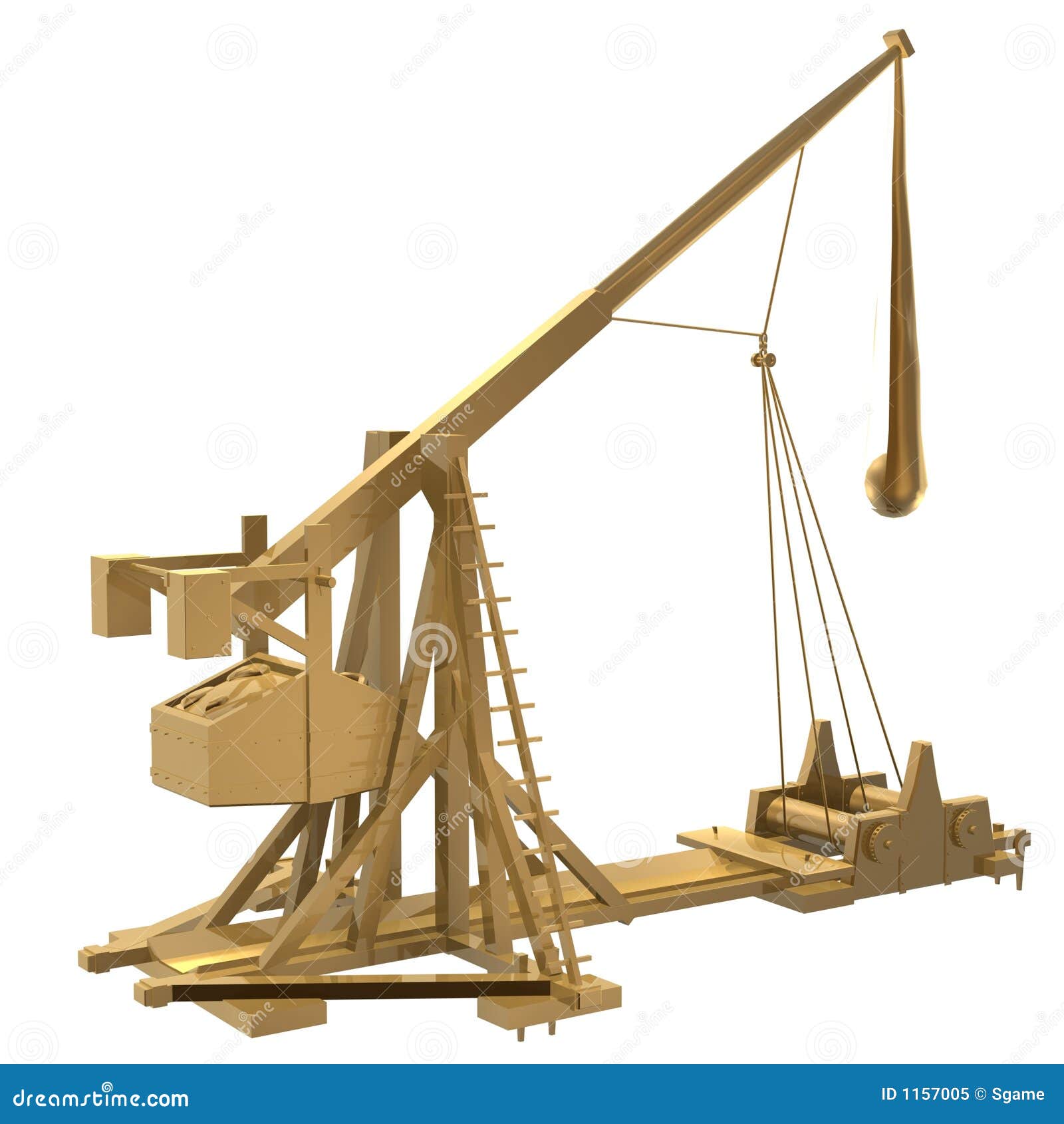 Trebuchet Catapult Vector War Medieval Siege Illustration Weapon Wood ...