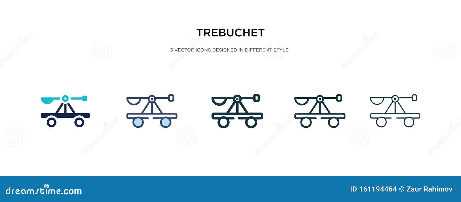 Trebuchet Icon in Different Style Vector Illustration. Two Colored and ...
