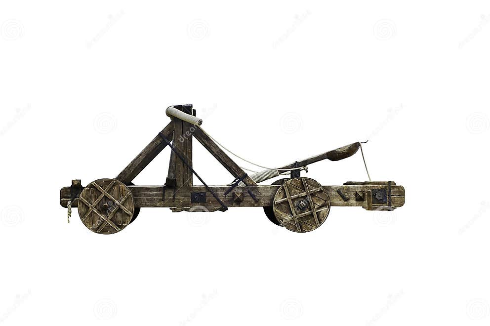 Trebuchet Isolated on White Background Stock Image - Image of ancient ...