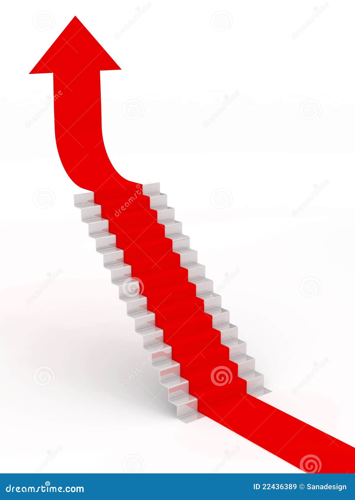 Treden Die Met Pijl Leiden. 3D Beeld Stock Illustratie - Illustration ...