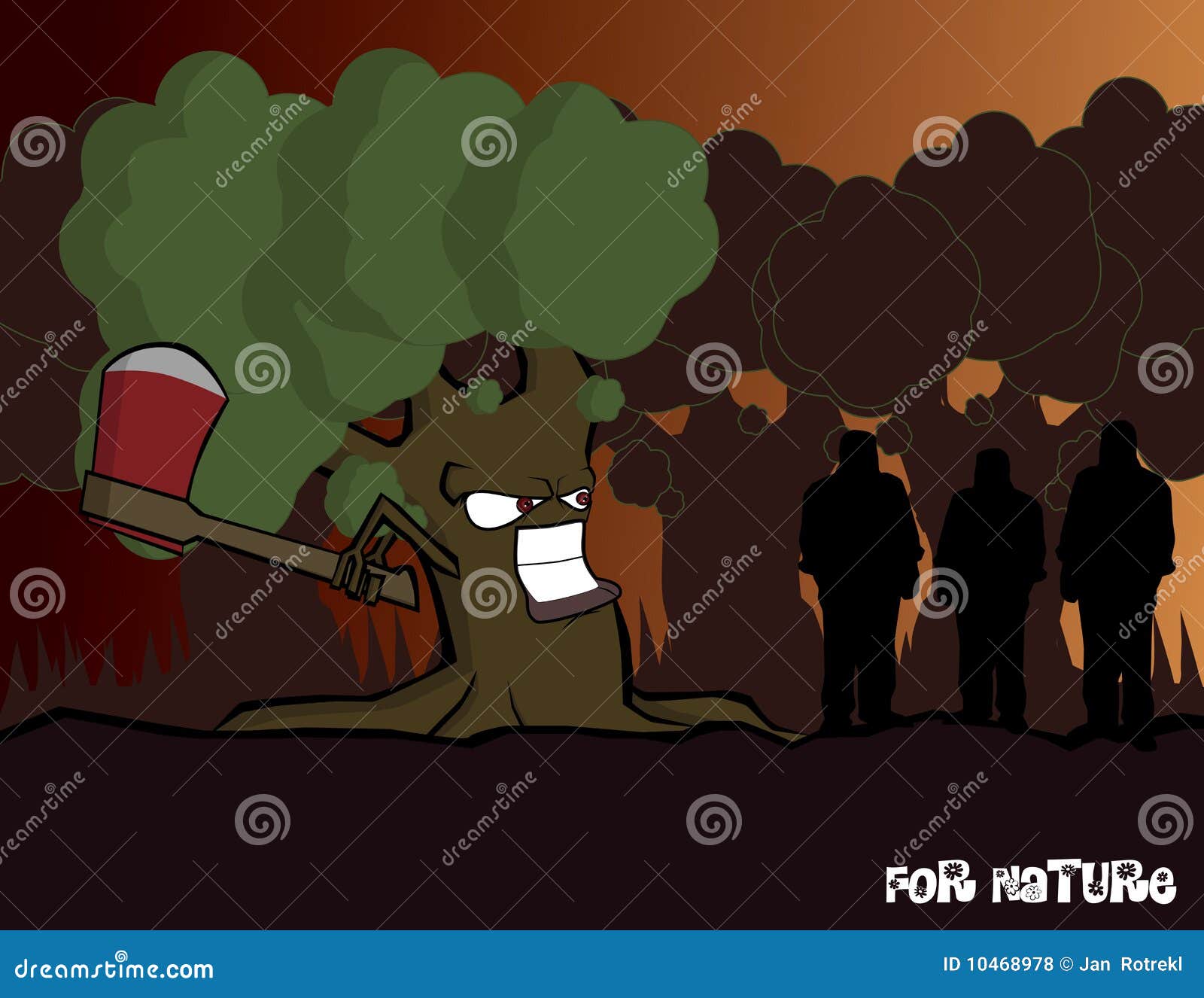 Angry Tree Cartoon Stock Illustration | CartoonDealer.com #47957809