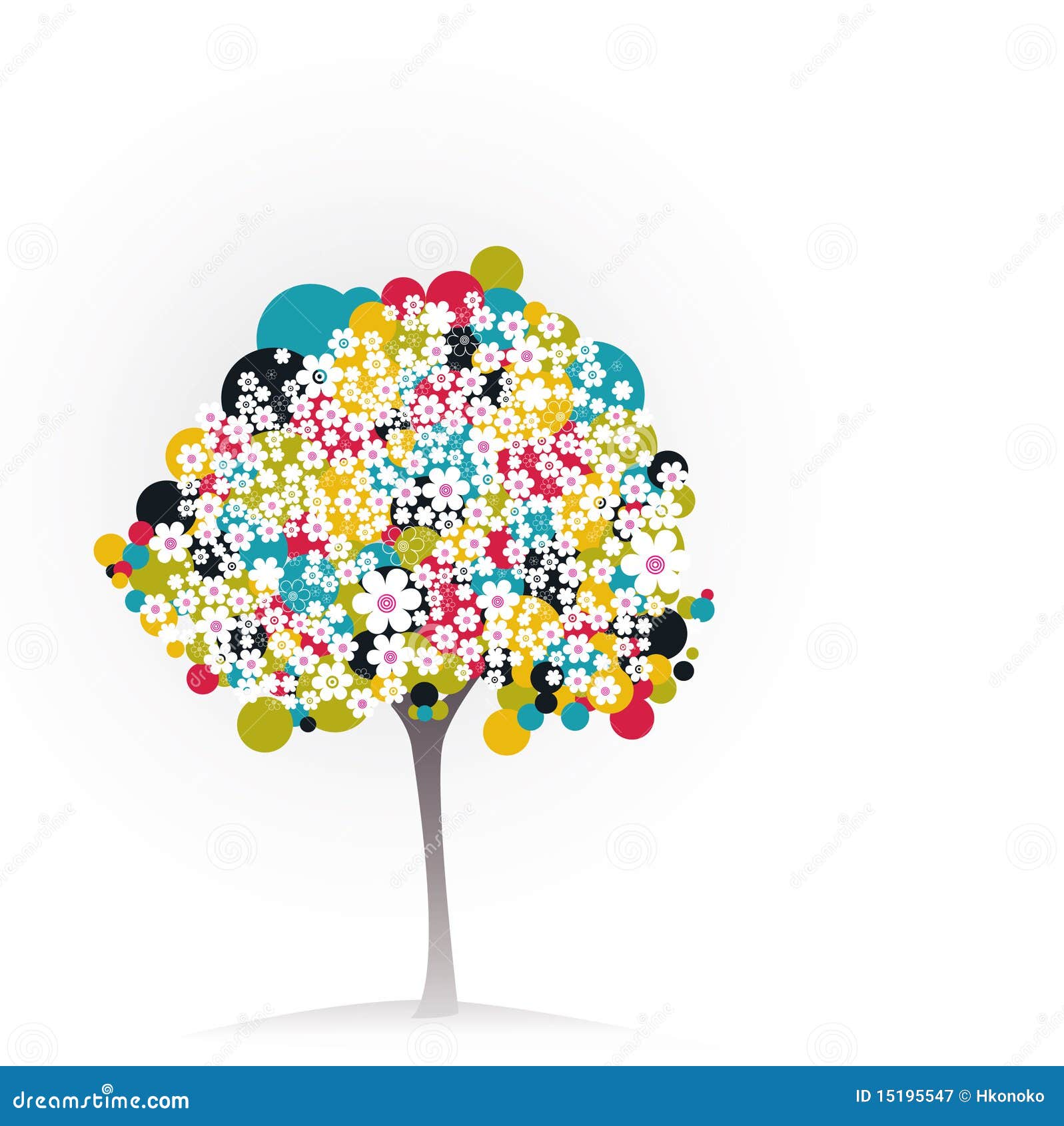 Beautiful Isolated Color Flower Tree Stock Illustrations – 12,167 ...