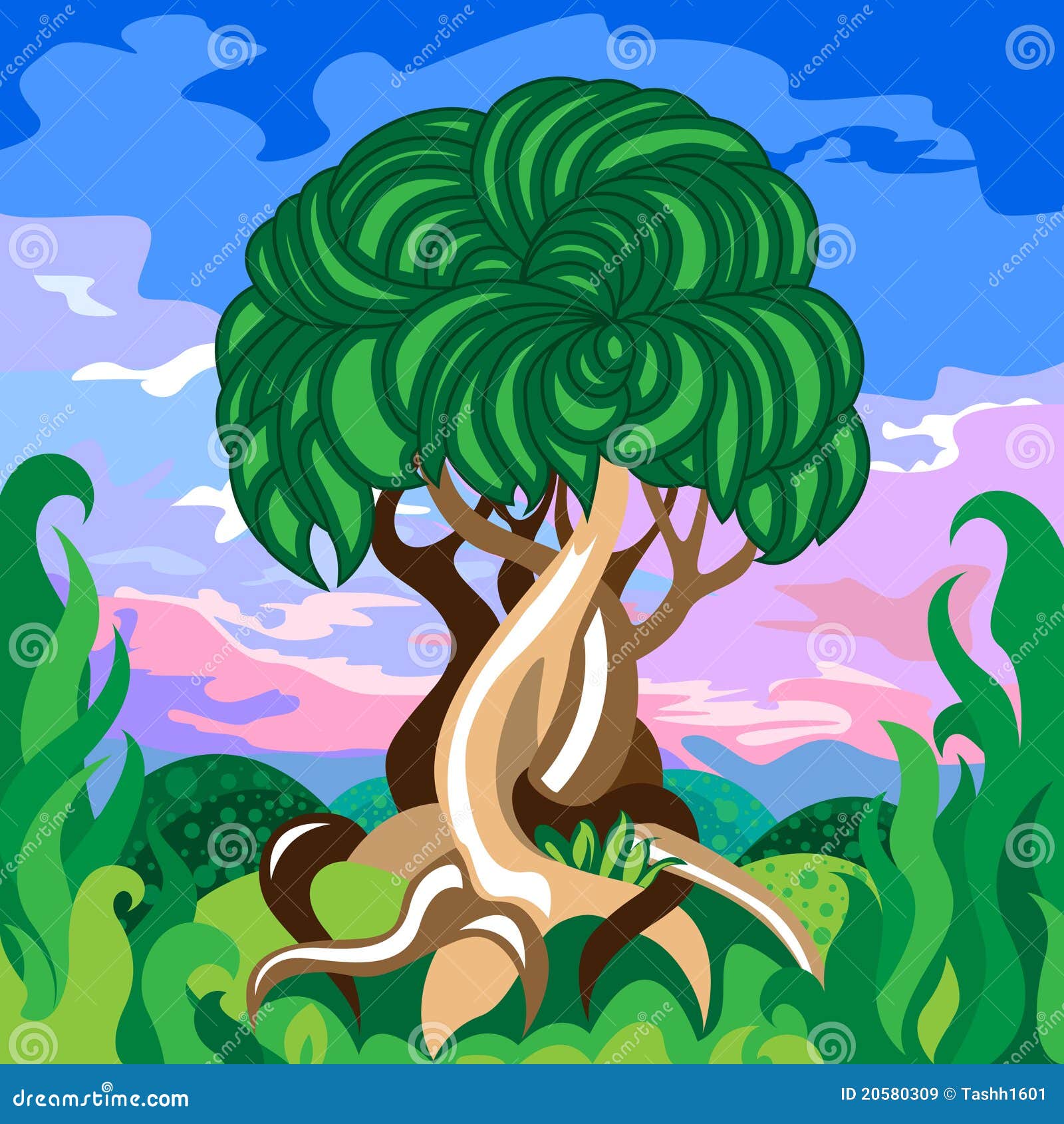 Tree stock vector. Illustration of outdoors, park, scene - 20580309